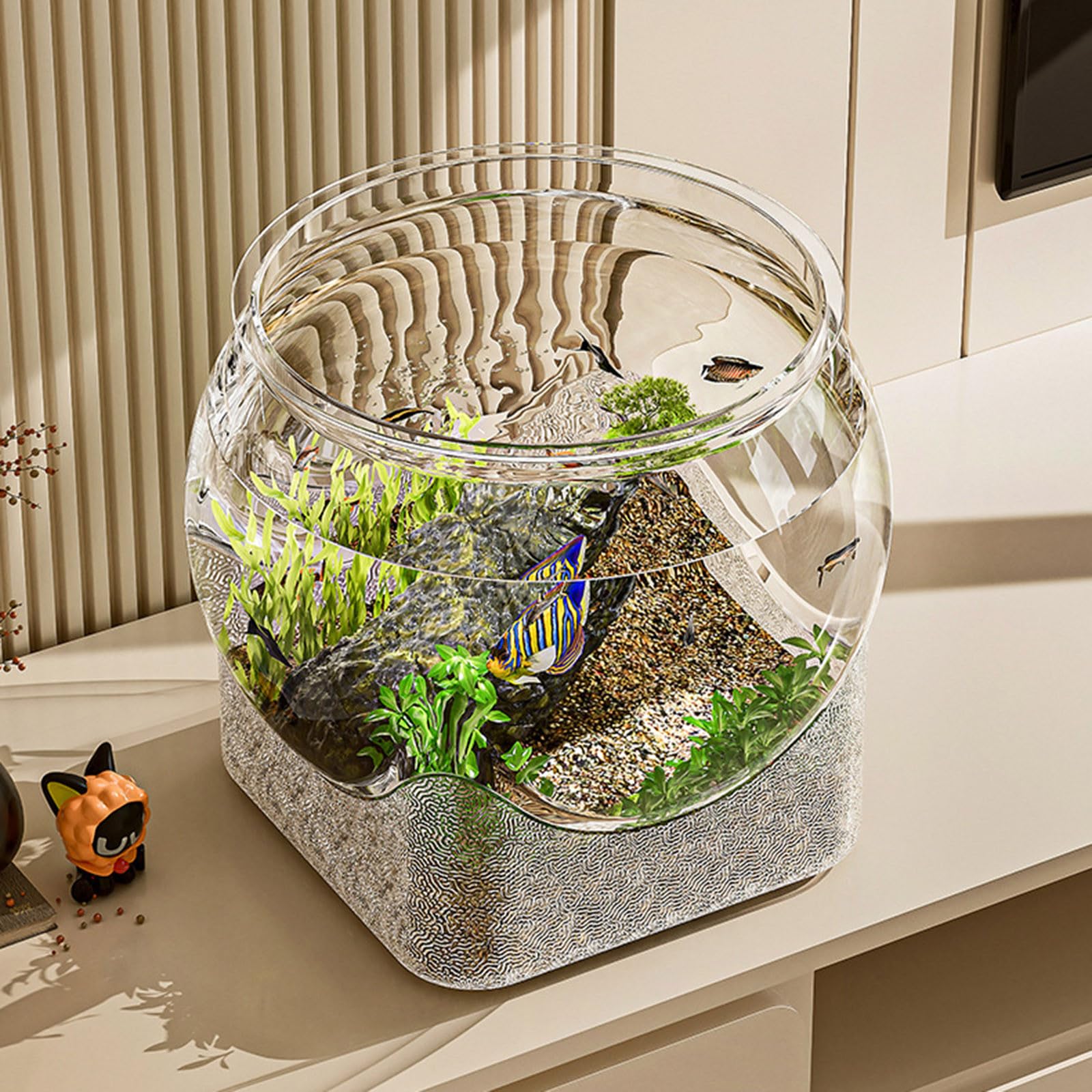 Fish Bowl Small Shatterproof Betta - Clear Desktop Aquarium (Small ...