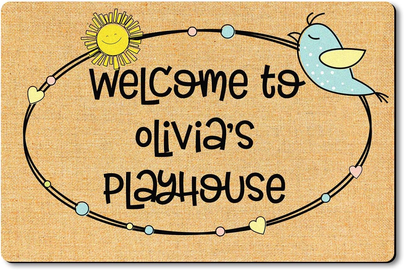Amazon.com: VOTANTA Personalized Playhouse Doormat Cute Sunshine Mat ...