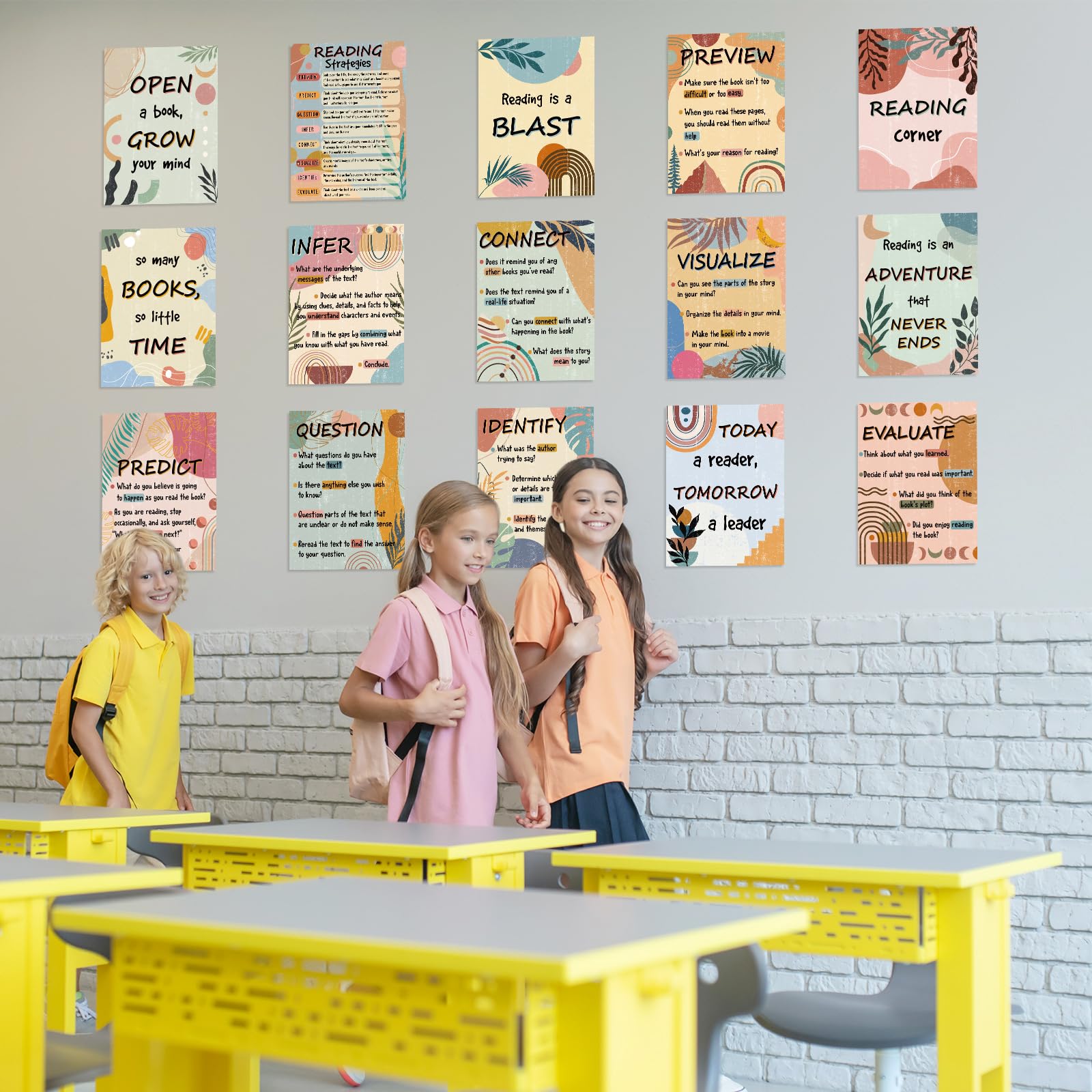 Snapklik.com : 15 Pcs Reading Posters Reading Strategies Posters ...