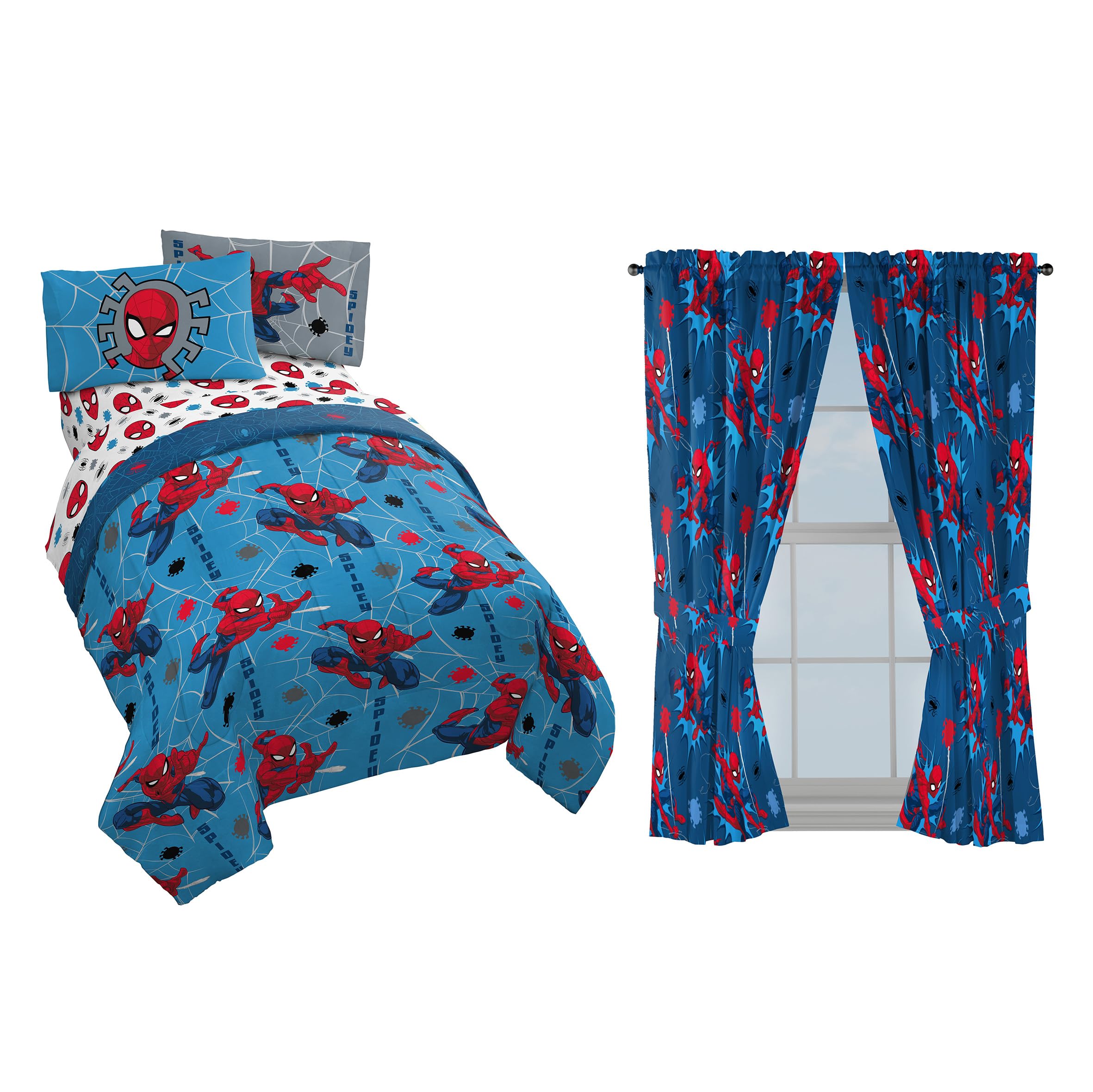 Amazon.com: Jay Franco Marvel Spiderman Spidey Faces Full Bed Set and ...