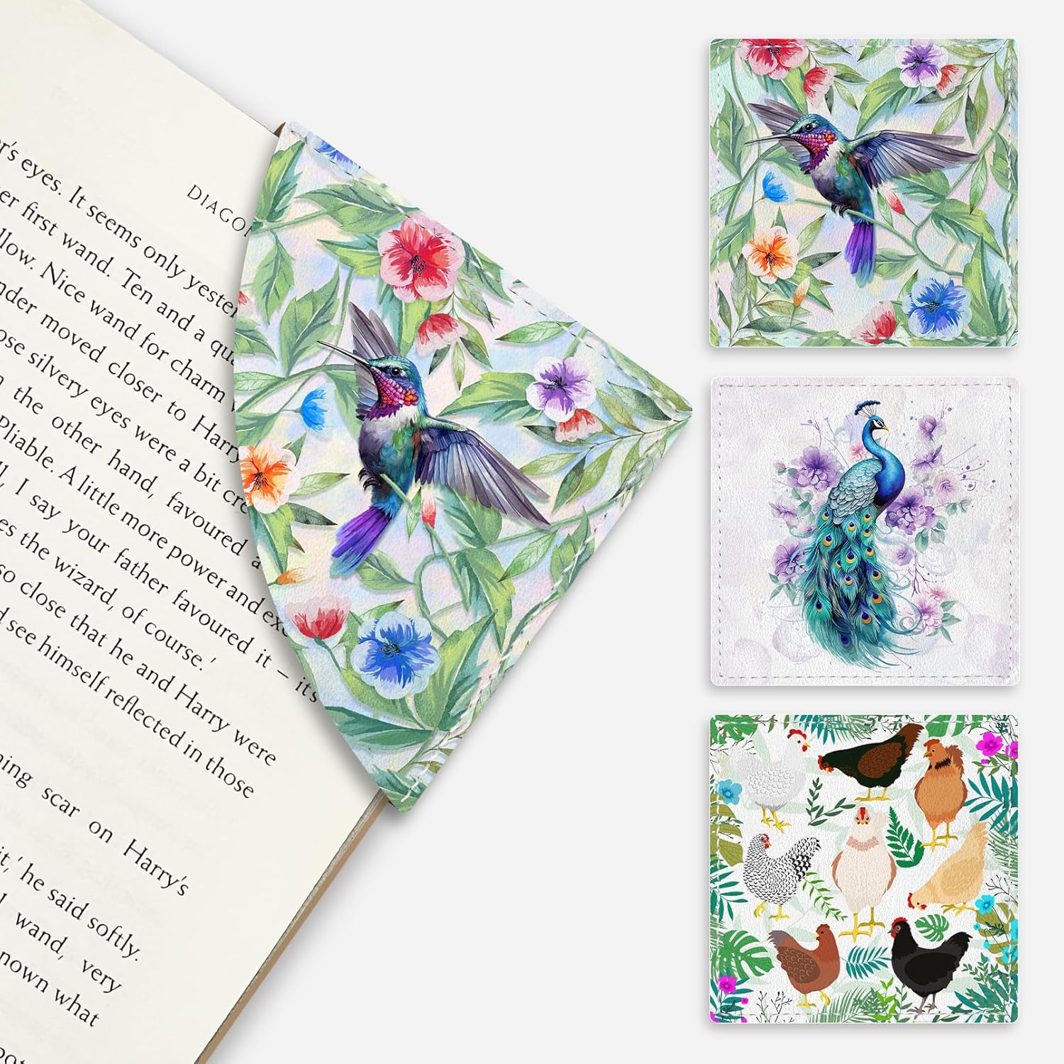 Amazon.com: Icycay Cute Peacock Hummingbird Chicken Corner Bookmarks ...
