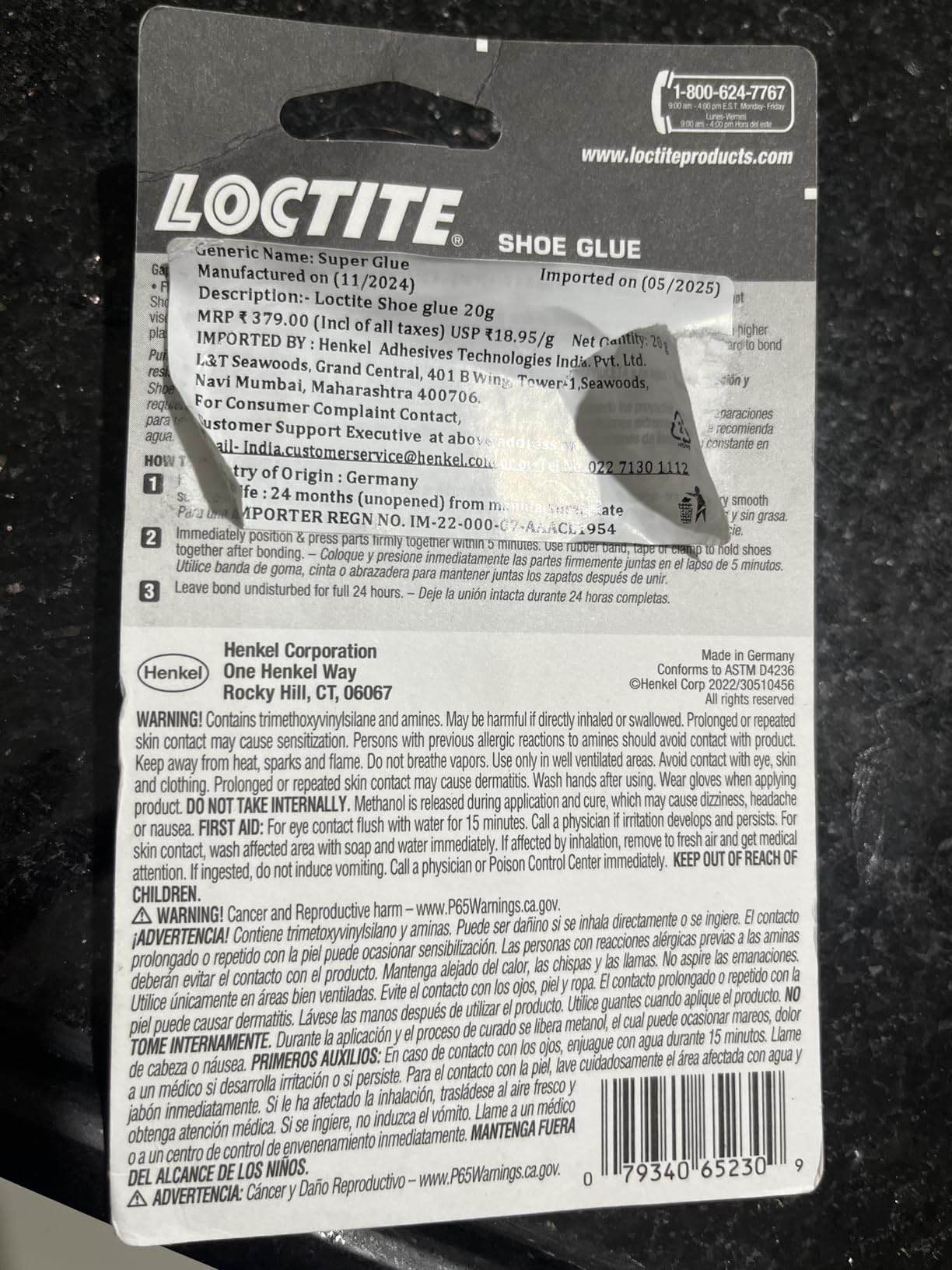 Loctite Shoe Glue, Strong & Flexible, Resistant to Water, Ideal for ...