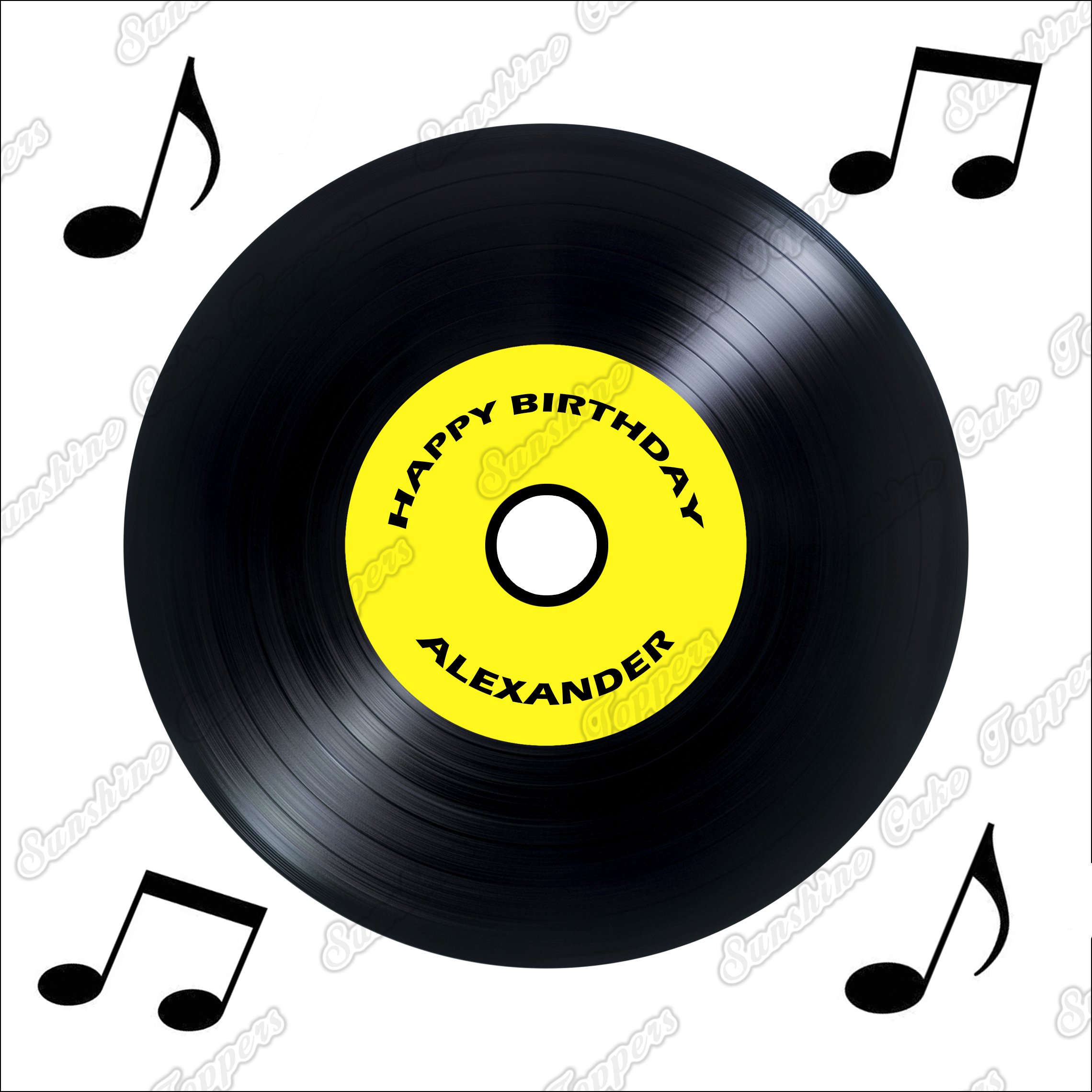Record Cake topper Personalised Edible Icing Up To 8" Square : Amazon ...