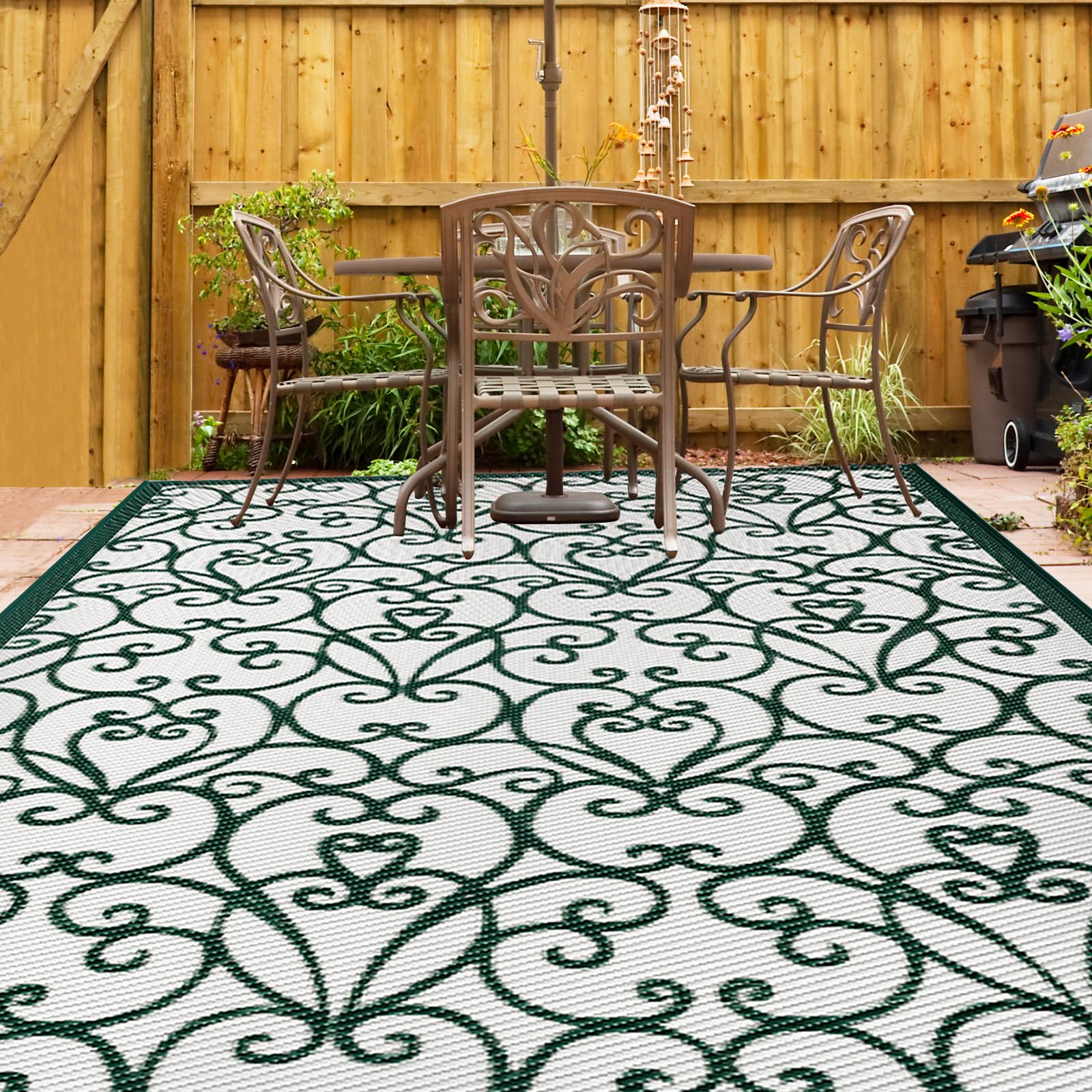 Amazon.com: ROMROL Outdoor Rug 5x8 ft Vintage Vine Texture Weave for ...