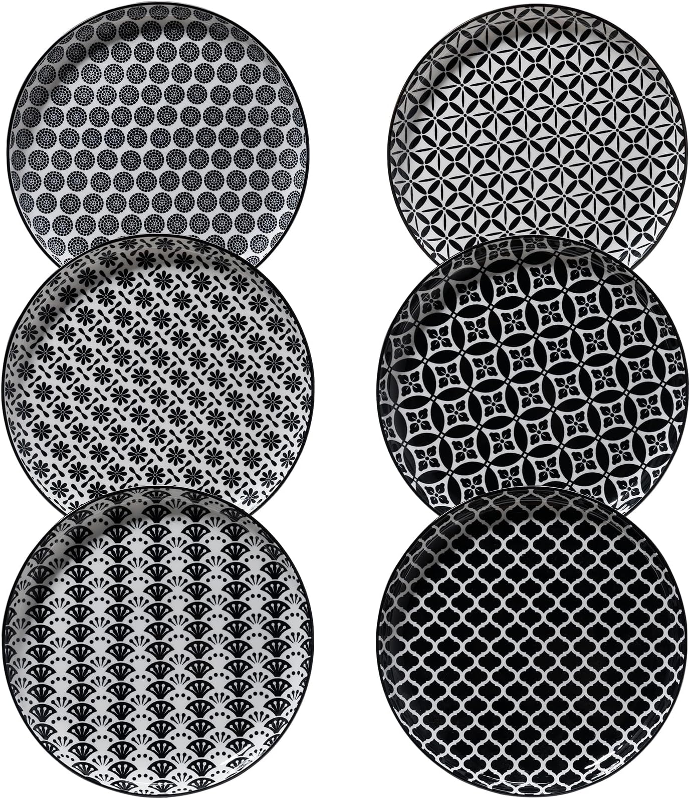 Amazon.com | YCBH 8 Inch Set of 4 Assorted Designs, Porcelain Plates ...