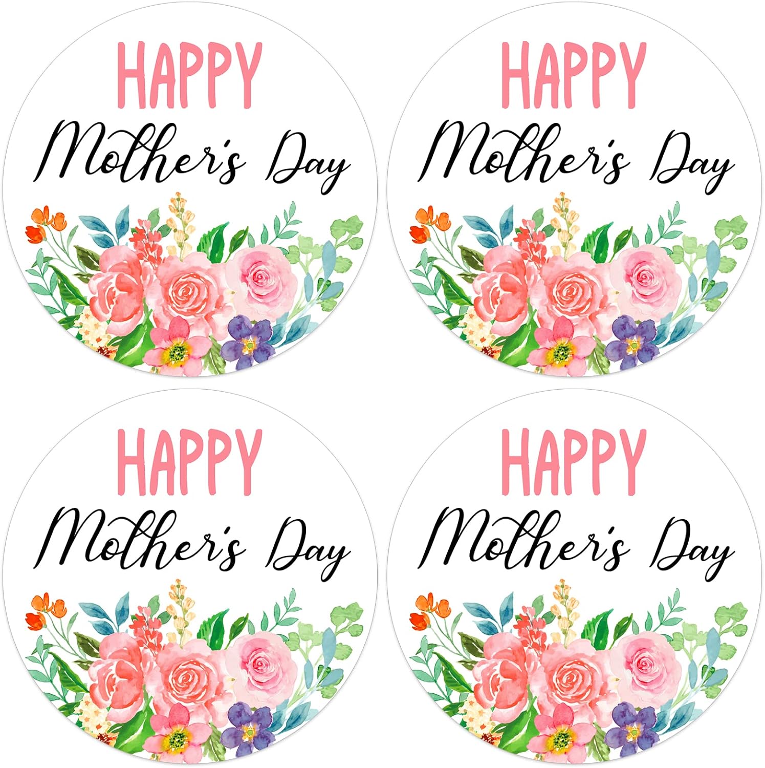 Amazon.com: FaCraft 36PCS Happy Mothers Day Labels Stickers-1.5" Floral ...