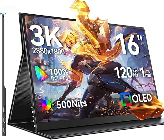 Amazon.com: UPERFECT OLED Portable Monitor 16", 3K 2880x1800 | 120Hz ...