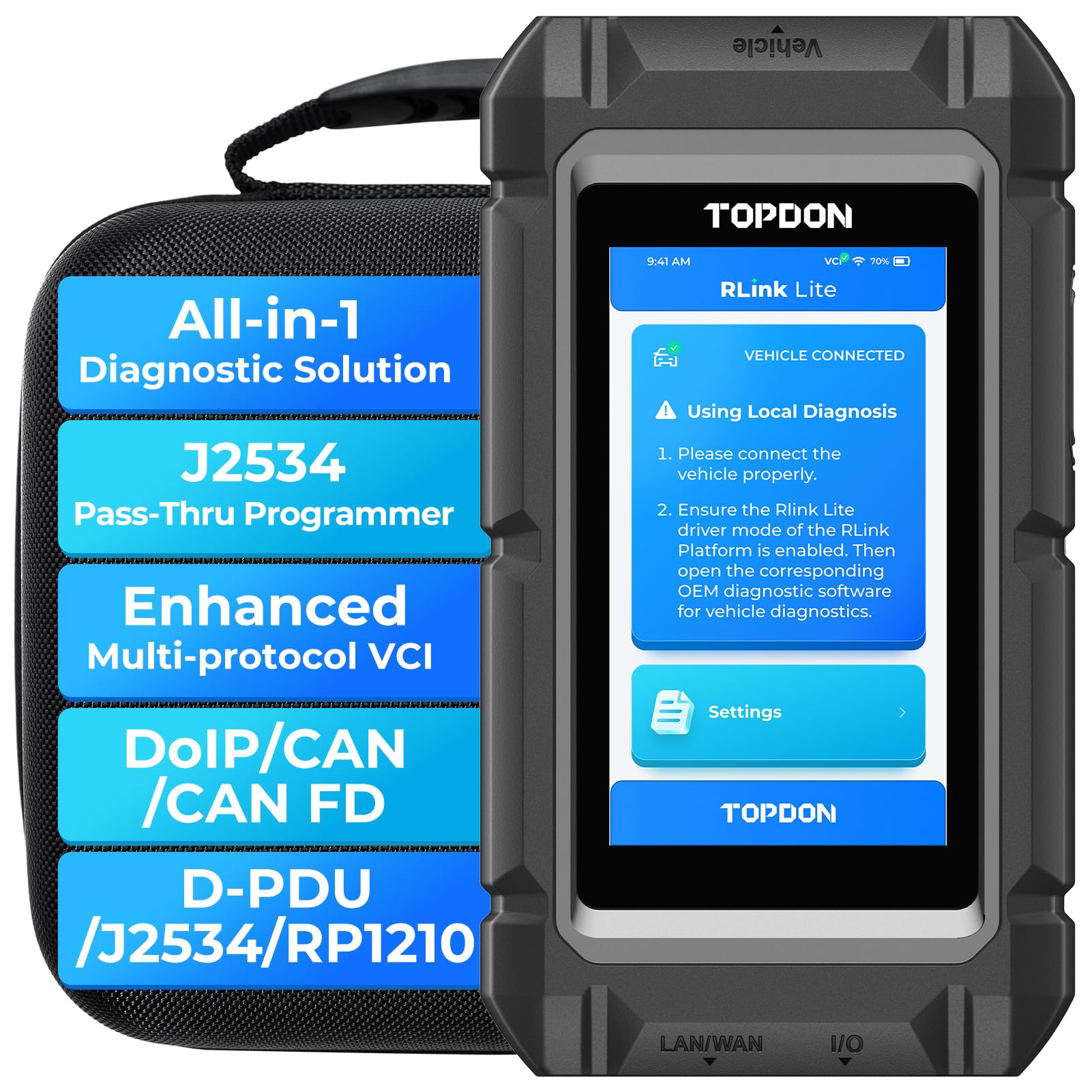 Amazon.com: TOPDON RLink Lite J2534 Pass-Thru Programmer, Enhanced VCI ...