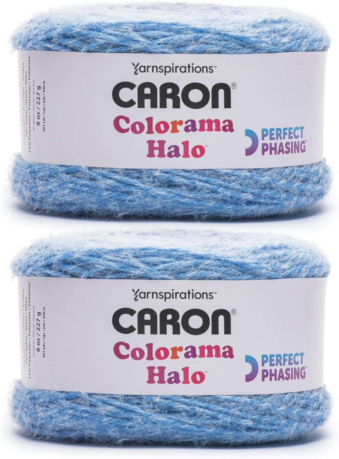 Amazon.com: Caron Colorama Halo Cake Ultra Marine Yarn - 2 Pack of 8oz ...