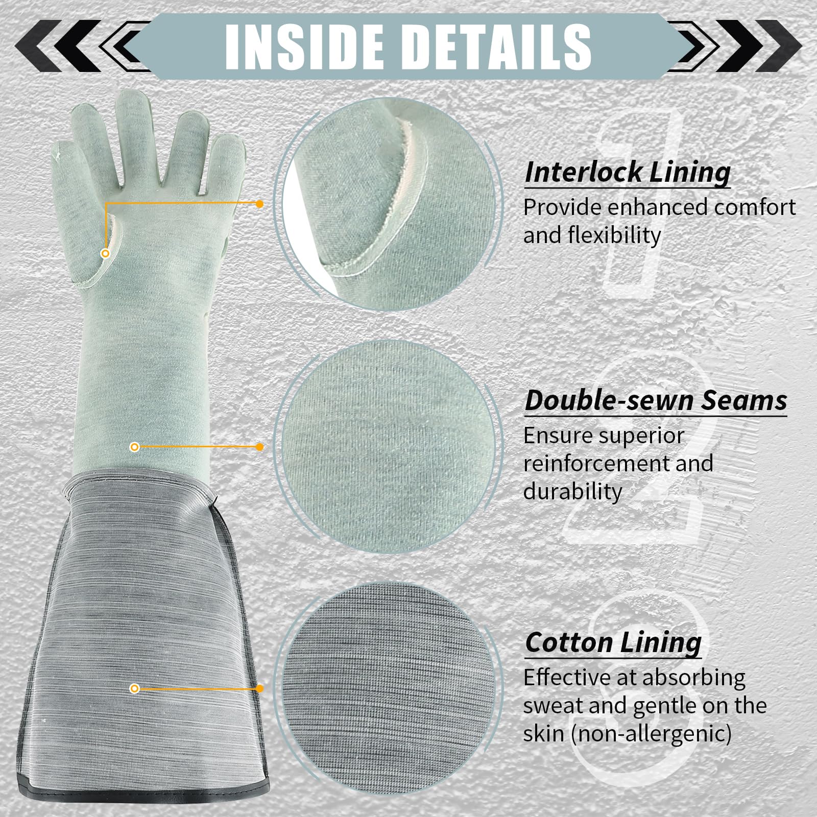 Snapklik.com : FLKQC Rubber Sandblasting Sandblaster Gloves, 23.6 ...