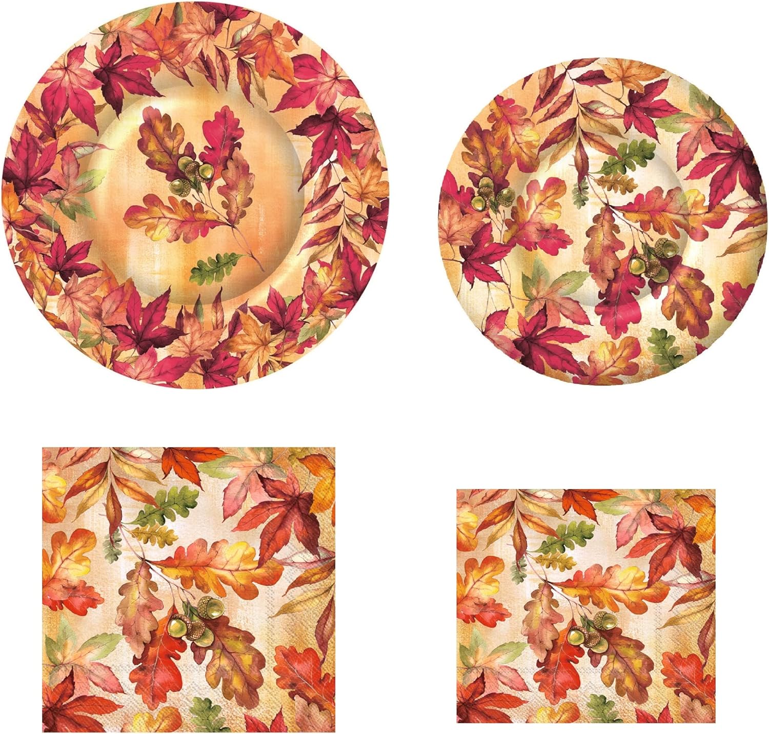 Amazon.com: Fall Paper Plates and Napkins Set - 72 Total Pieces ...