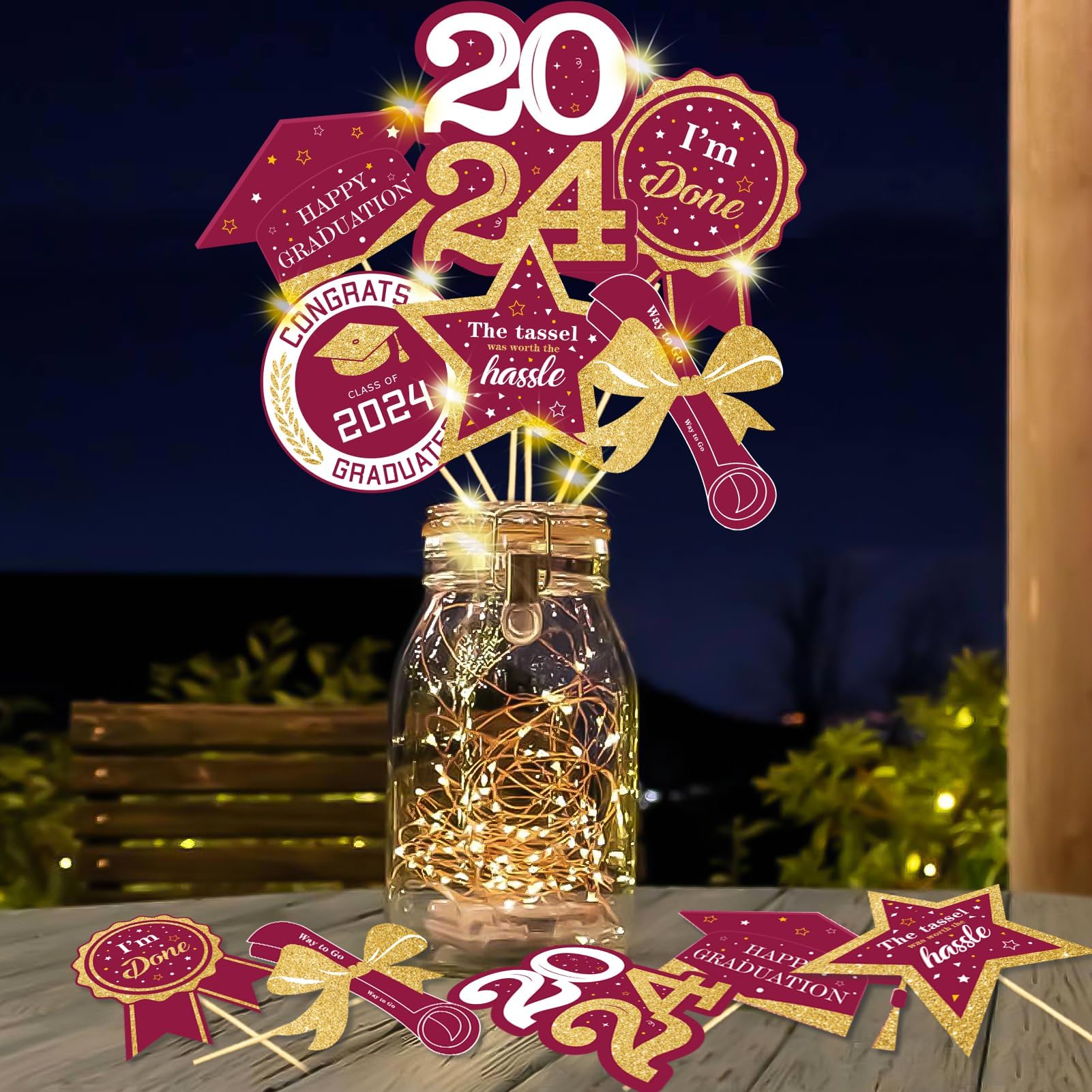 Snapklik.com : 36pcs Graduation Decorations For Class Of 2024 - Maroon ...