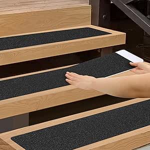 SMILOOL Outdoor Stair Treads Non-Slip Step Strips for Wooden Steps 5 ...