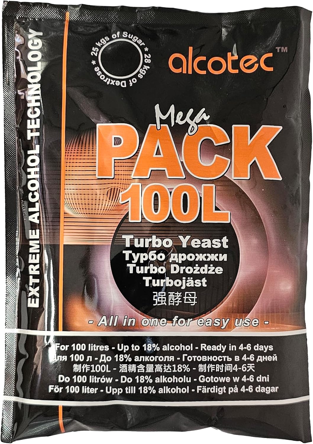 Amazon.com: Alcotec Mega Pack 100L Turbo Yeast All in One 18% 4-6 days : Grocery & Gourmet Food