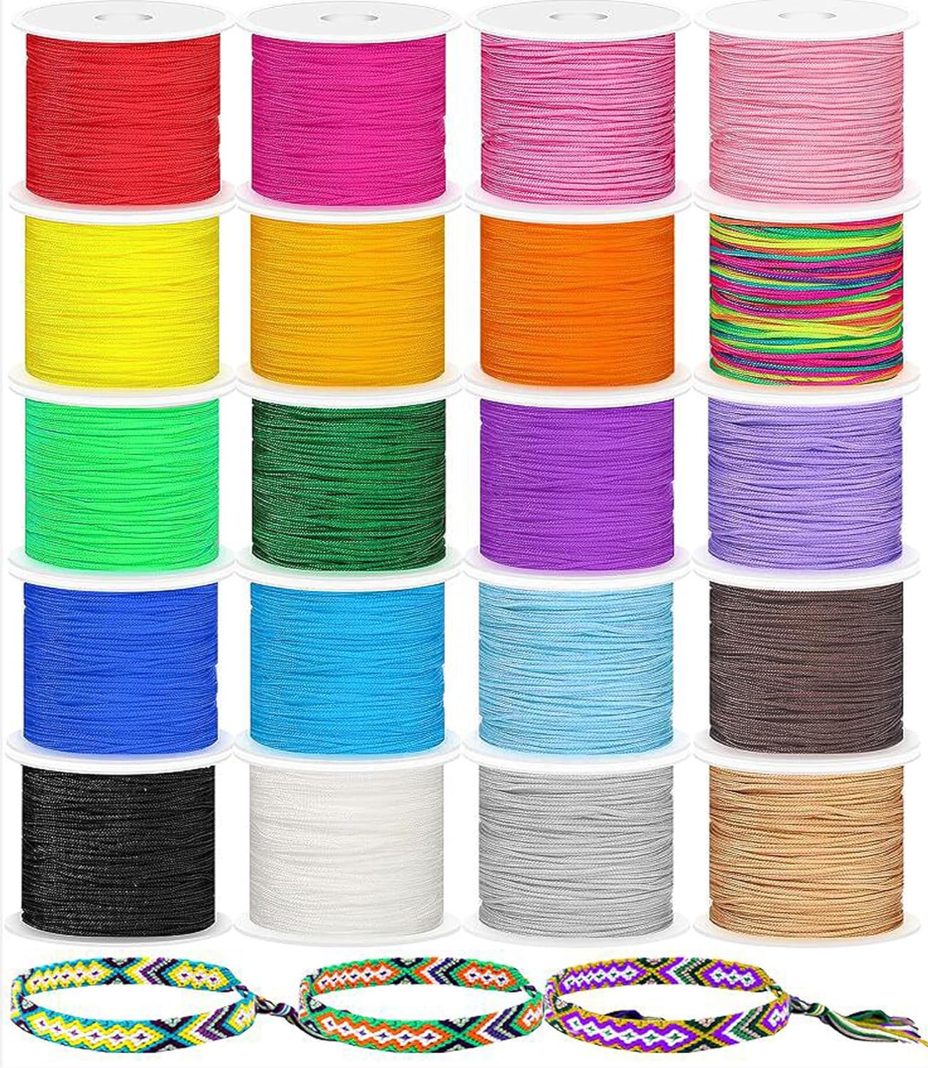 1000Yards Nylon String for Bracelets, BetterJonny 20 Rolls 0.8mm ...