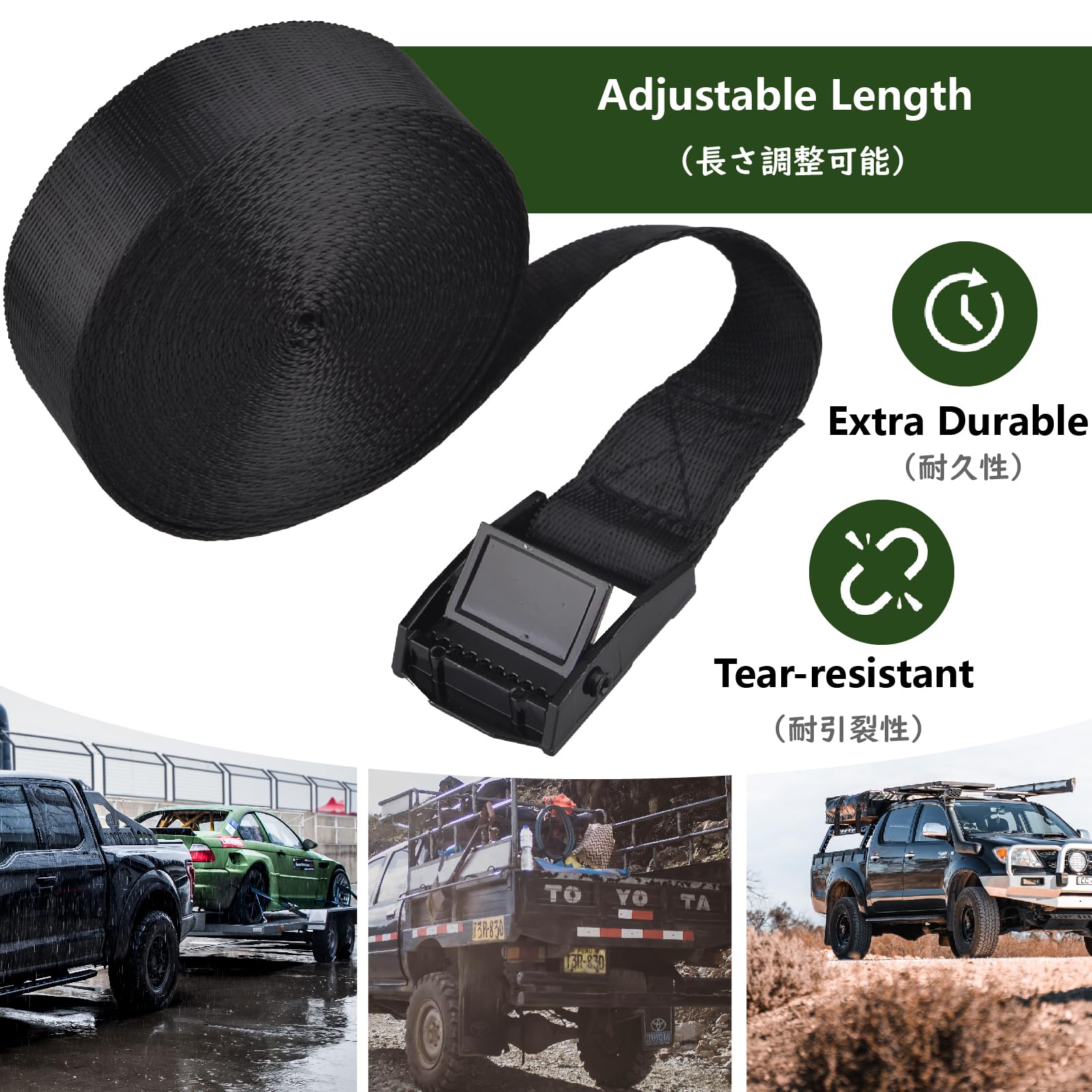 Snapklik.com : JEELAD Tie Down Straps Lashing Straps Hold Down Heavy ...