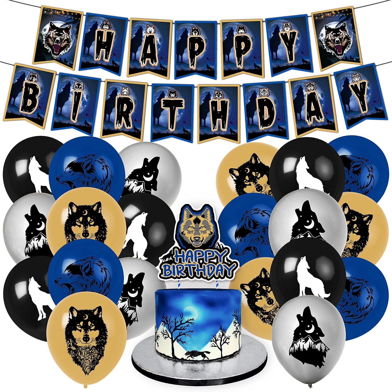 Buy Wolf Birthday Party Supplies, Wolf Party Supplies Set with a Wolf ...