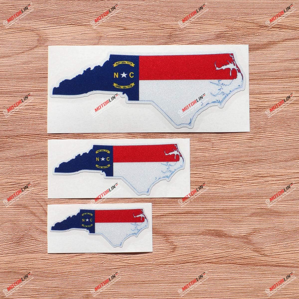 Amazon.com: North Carolina Map With North Carolina State Flag Decal ...