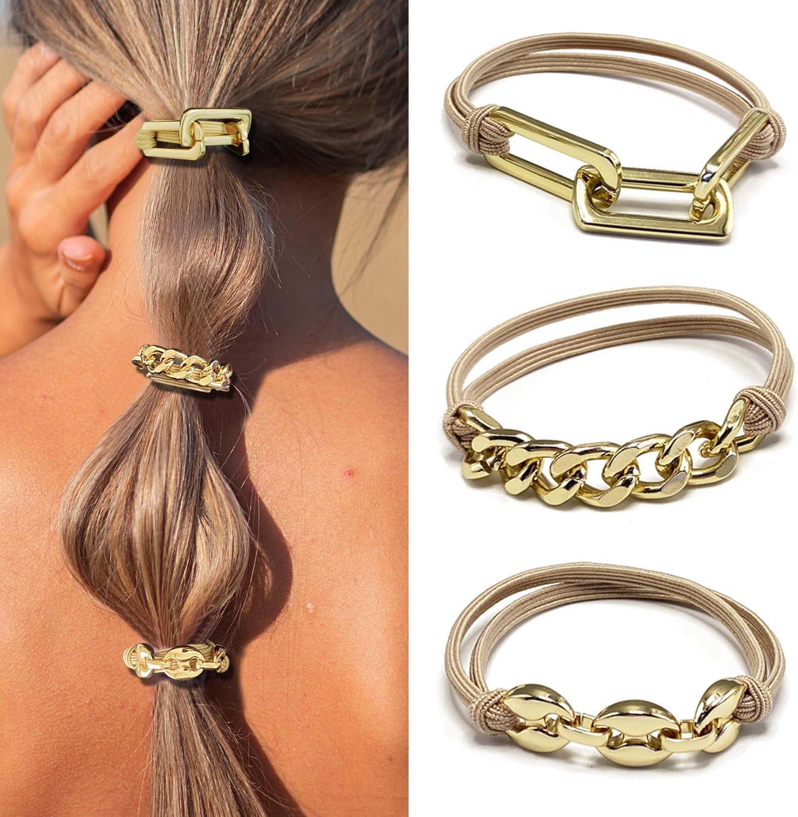 Amazon.com : Bracelet Hair Ties for women - Ponytail Holders - Cute ...