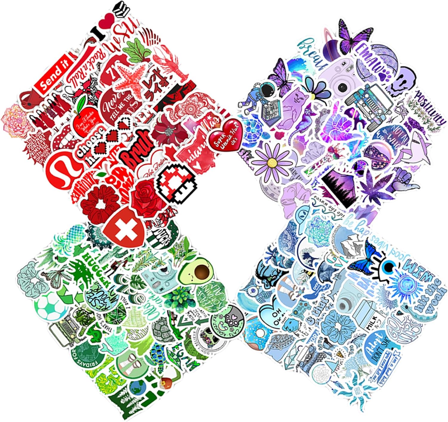 Stickers 200 Pcs Coloured Aesthetic Stickers, Cartoon Stickers for ...