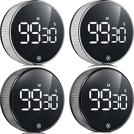Amazon.com: 4 Pieces Digital Kitchen Timers, Large LED Display Magnetic Countup Countdown Timer ...