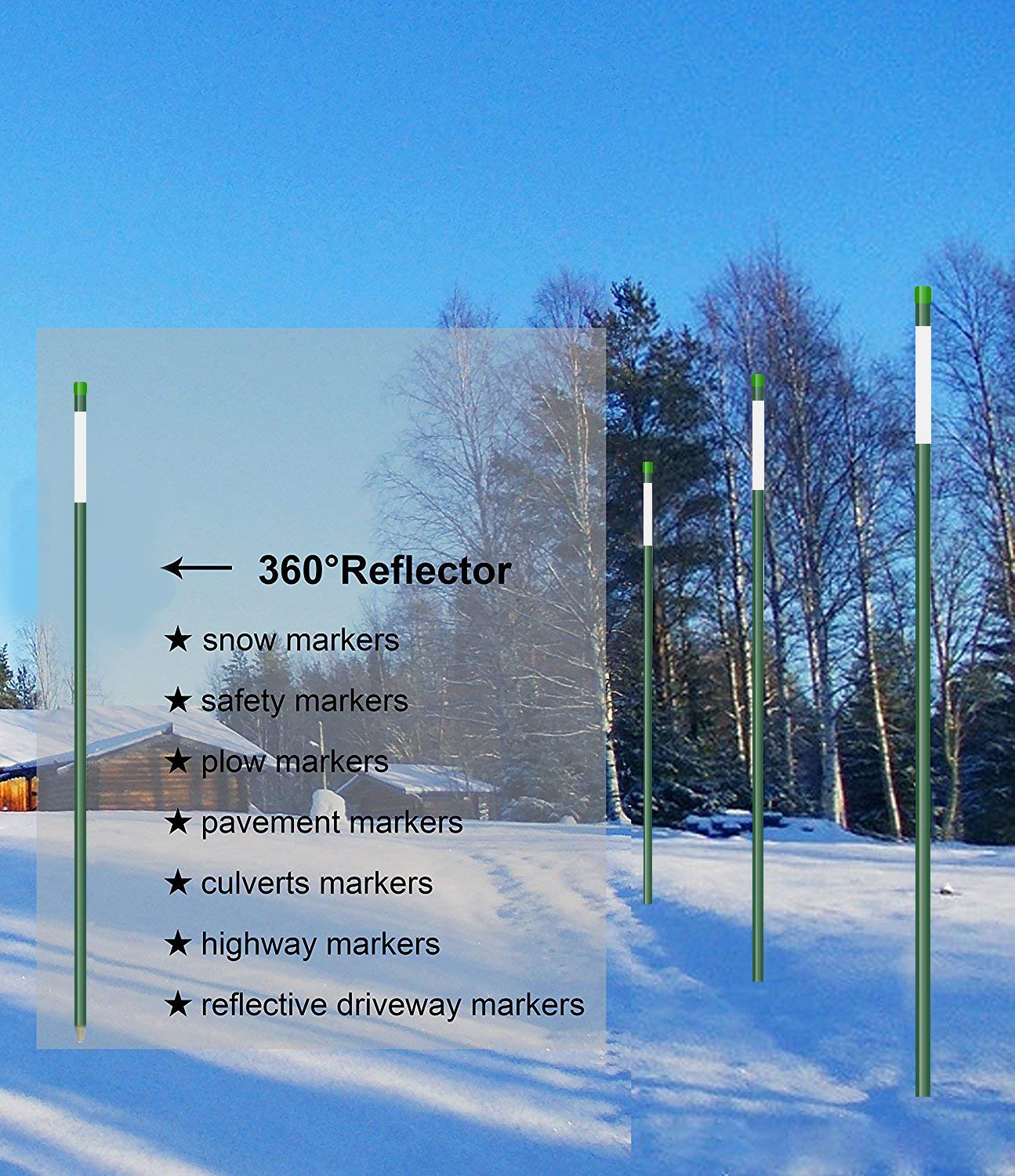 Snapklik.com : Fibermarker 20 Pack 48 Inch Reflective Driveway Markers ...