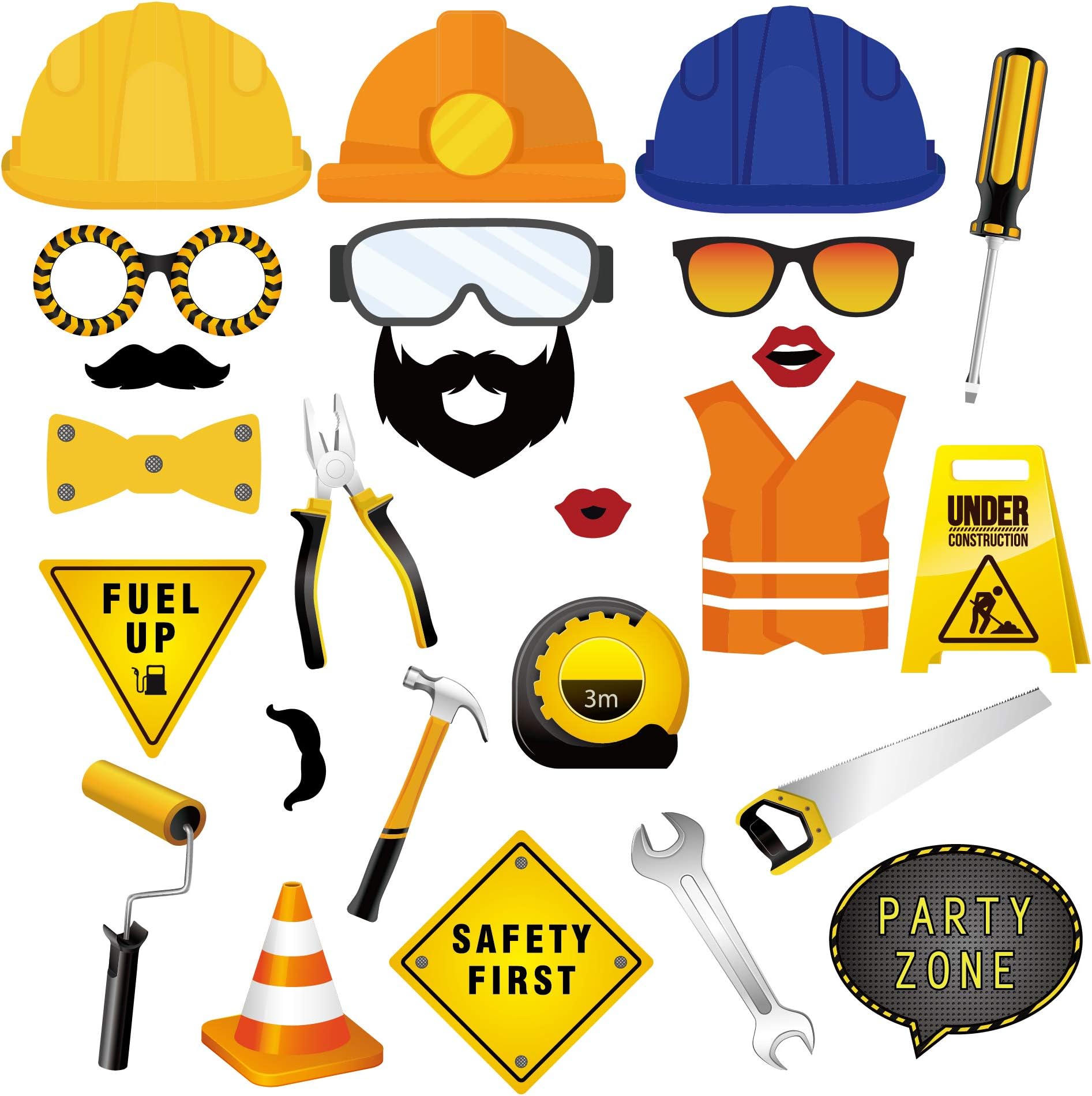 Amazon.com : Outus 47 Pcs Construction Bulletin Board Set Construction ...