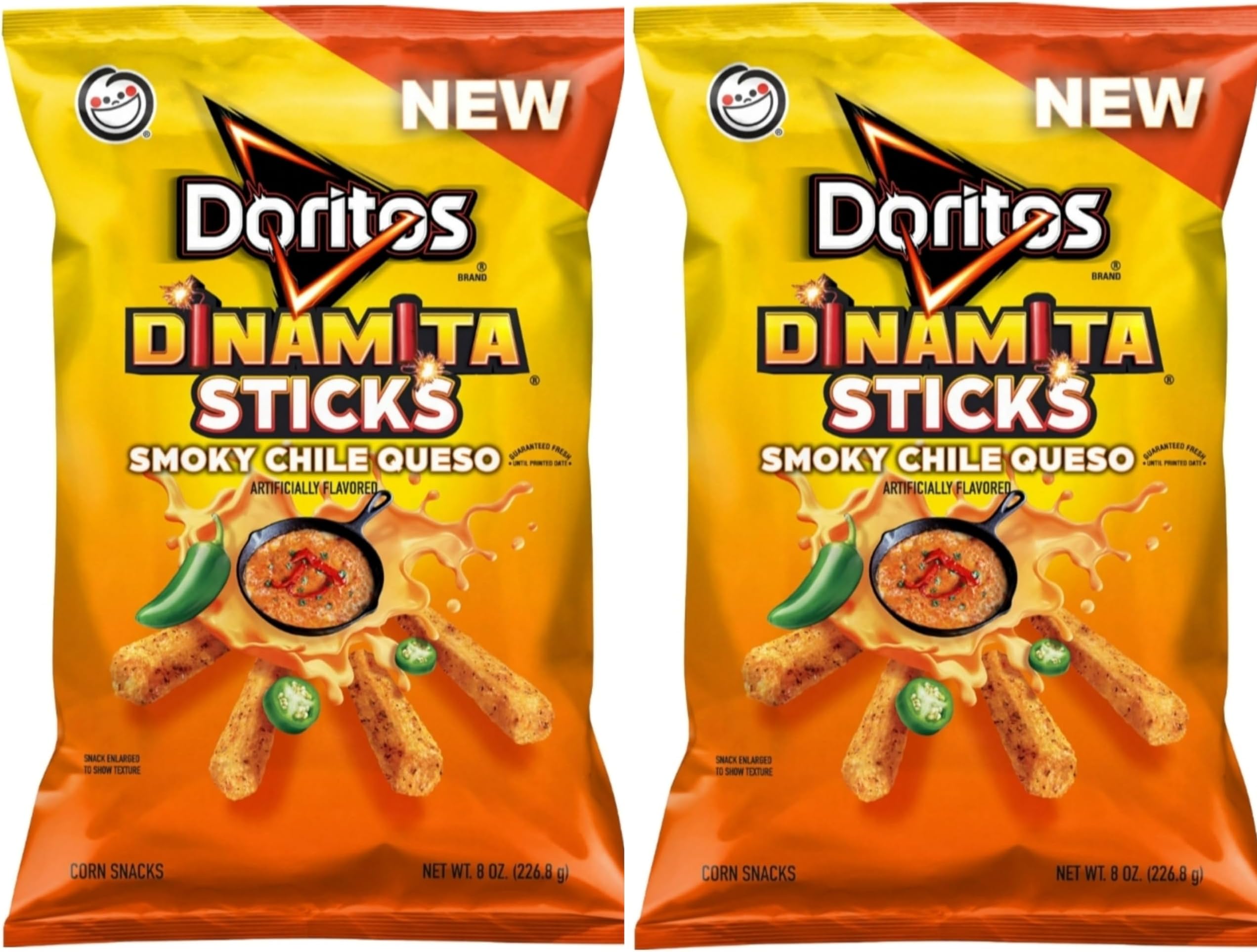 Amazon.com: Doritos Dinamita Sticks Smoky Chile Queso (2Pack)(8oz Bags ...
