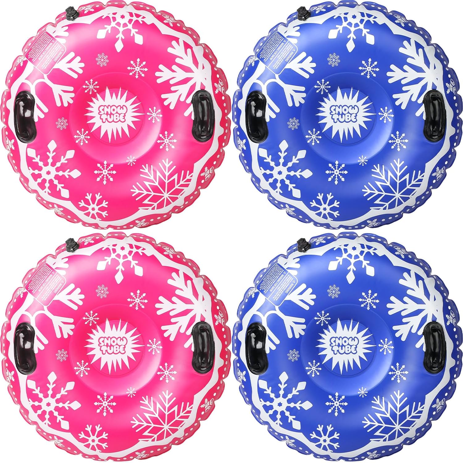 Amazon.com : Hiboom 4 Pcs Snow Tube Sled 32 Inch Large Inflatable Snow ...
