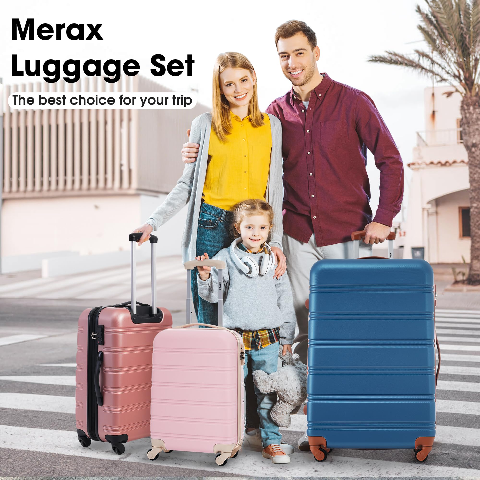 Snapklik.com : Merax Luggage Sets Of 3 Piece Carry On Suitcase Airline ...