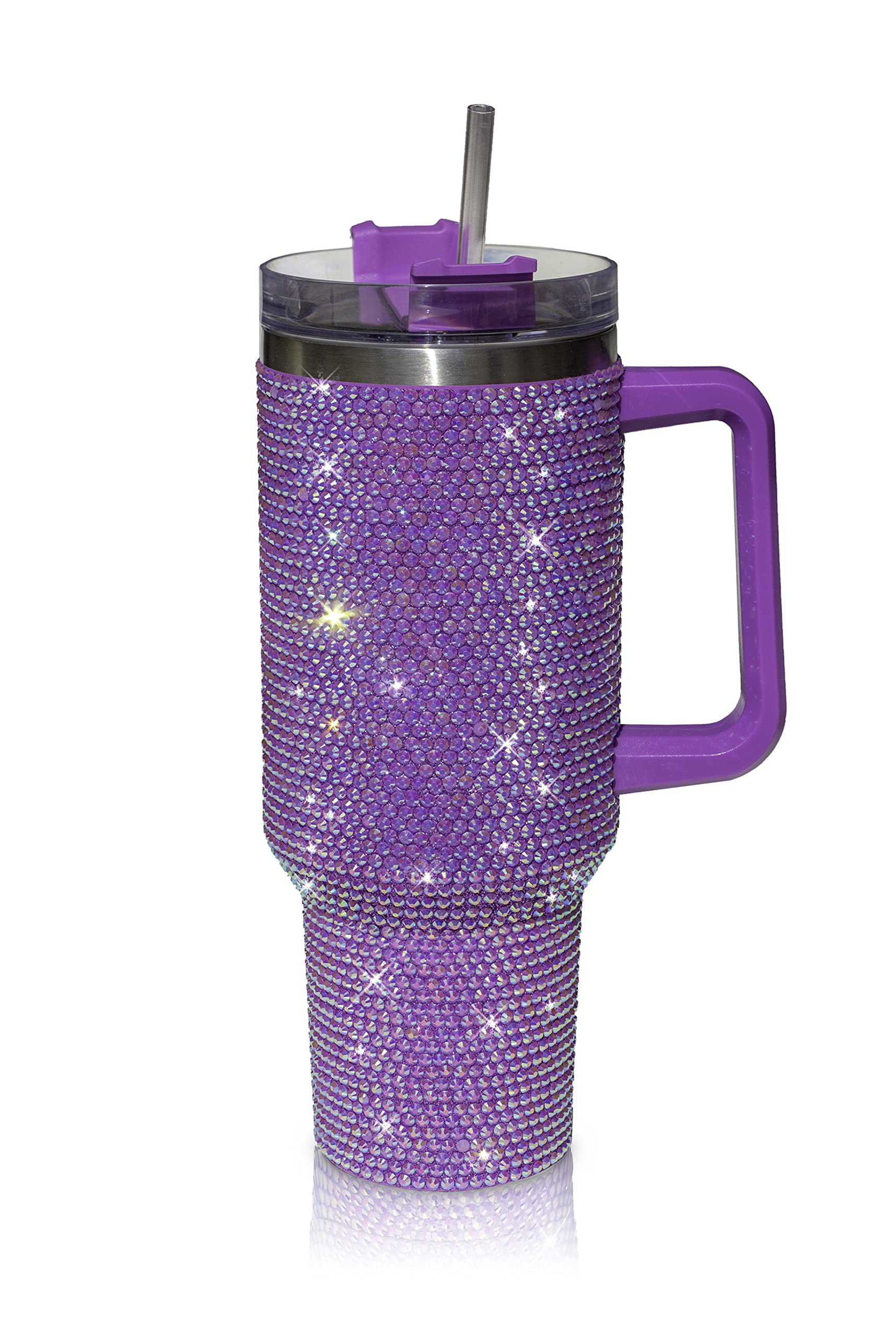 Amazon.com | cuteolivia 40 Oz Tumbler With Handle Studded Tumbler With ...