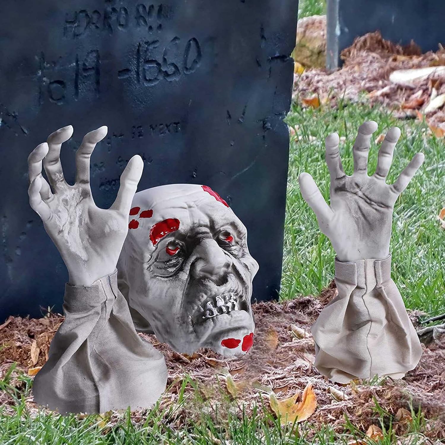 Amazon.com: OMKNEPS Halloween Outdoor Decorations, Scary Zombie with ...
