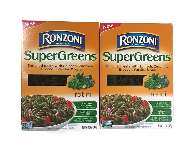 Amazon.com : Ronzoni SuperGreens Rotini Pasta, 12 Oz. Boxes (Set of 2 ...