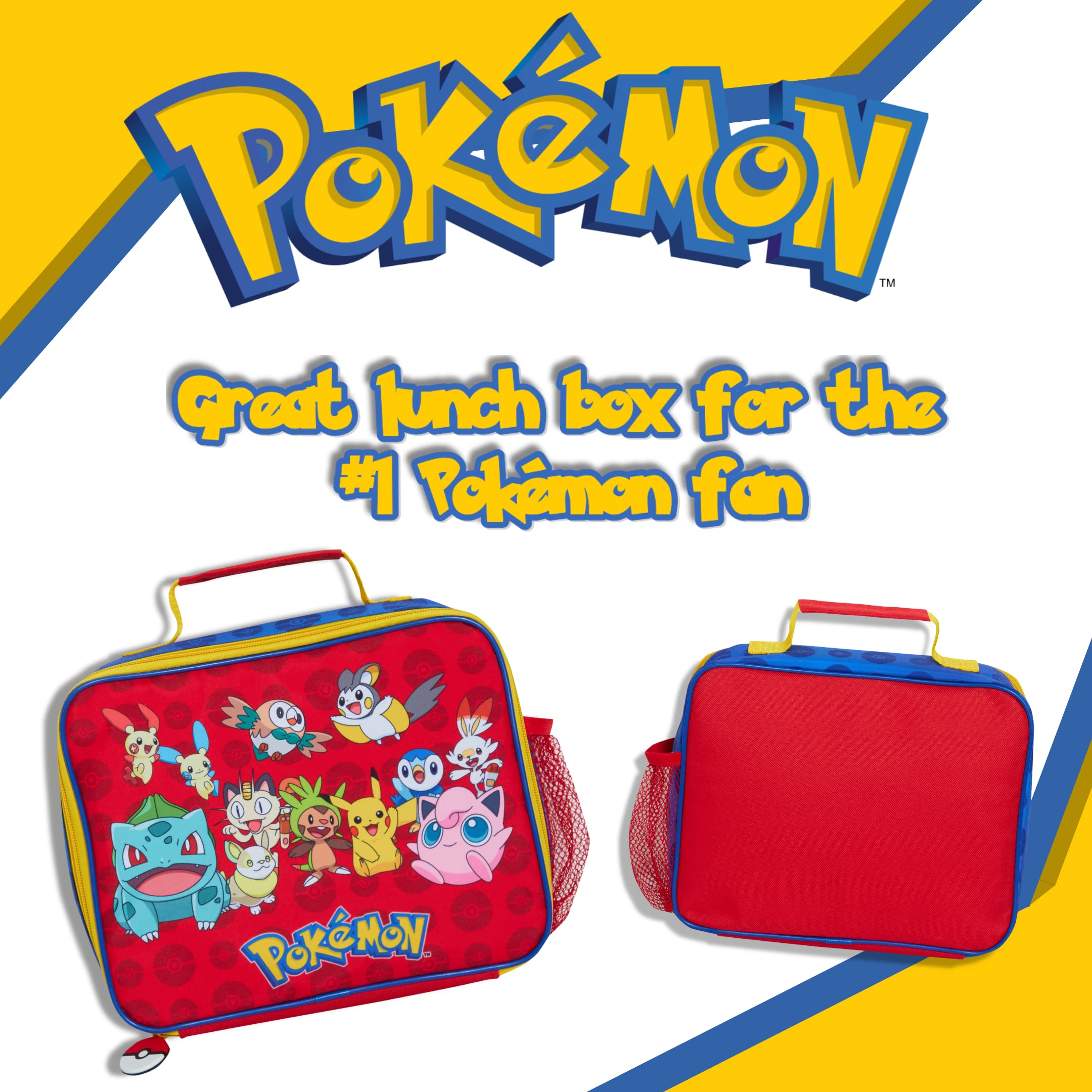 Pokemon Lunch Bag for Kids Pikachu School Insulated Luchbox with Bottle ...