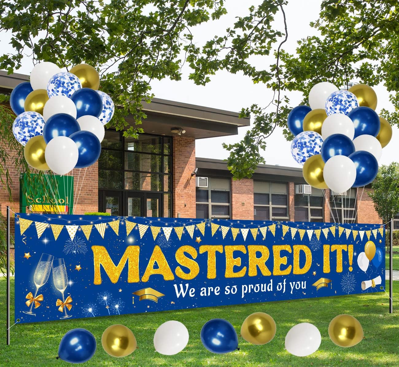 Amazon.com: Labakita Mastered It Backdrop Banner, Masters Graduation ...