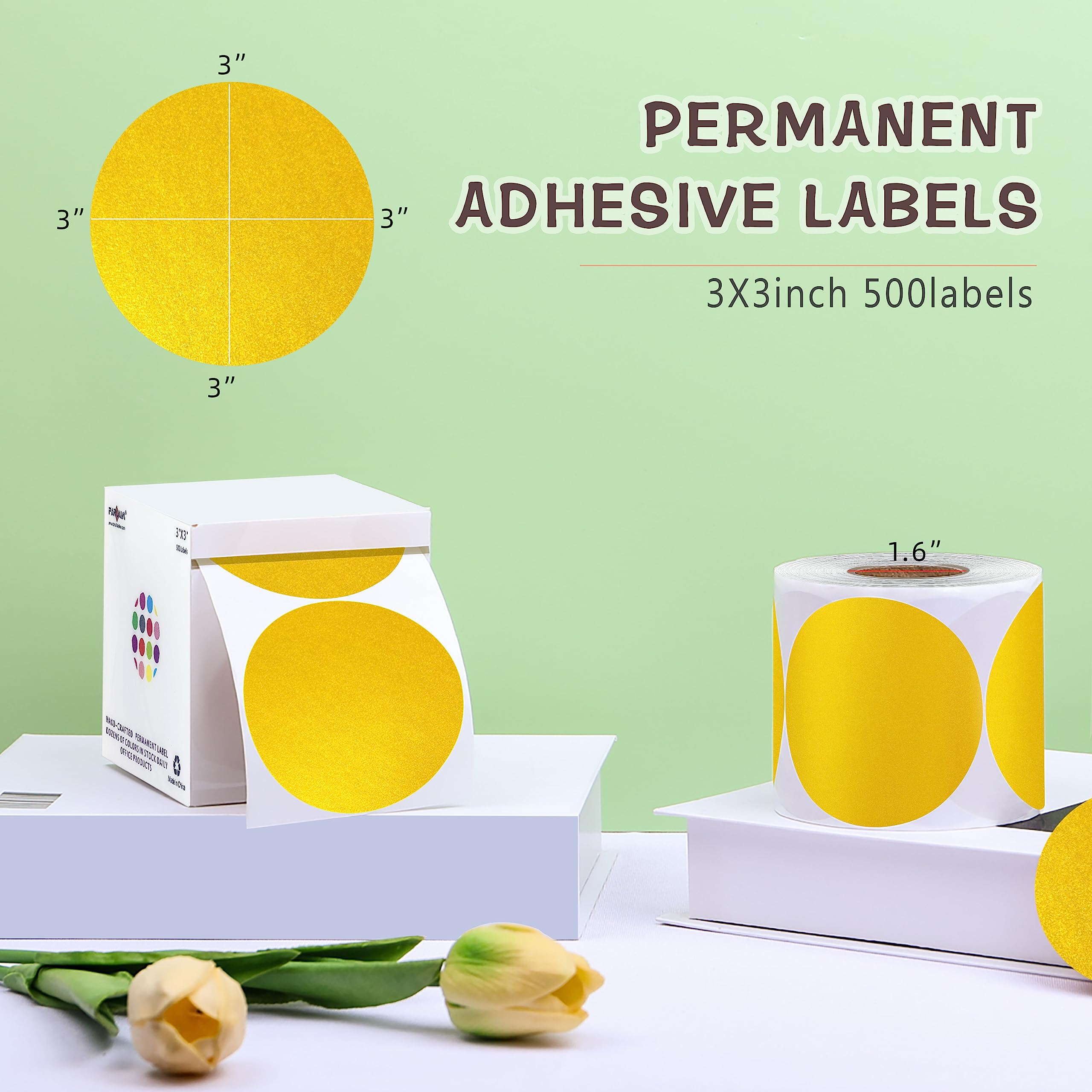 Snapklik.com : PARLAIM 3 Inch Round Color-Code Dot Stickers, 500PCS ...