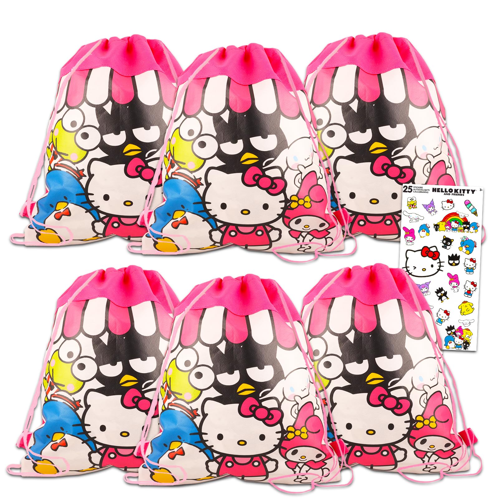 Amazon.com: Hello Kitty Party Favor Bags Set - Bundle with 6 Hello ...