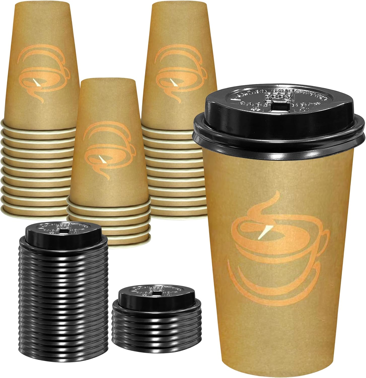 Amazon.com: 12 oz Disposable Coffee Cups with Lids 25 Pack,To Go Paper ...