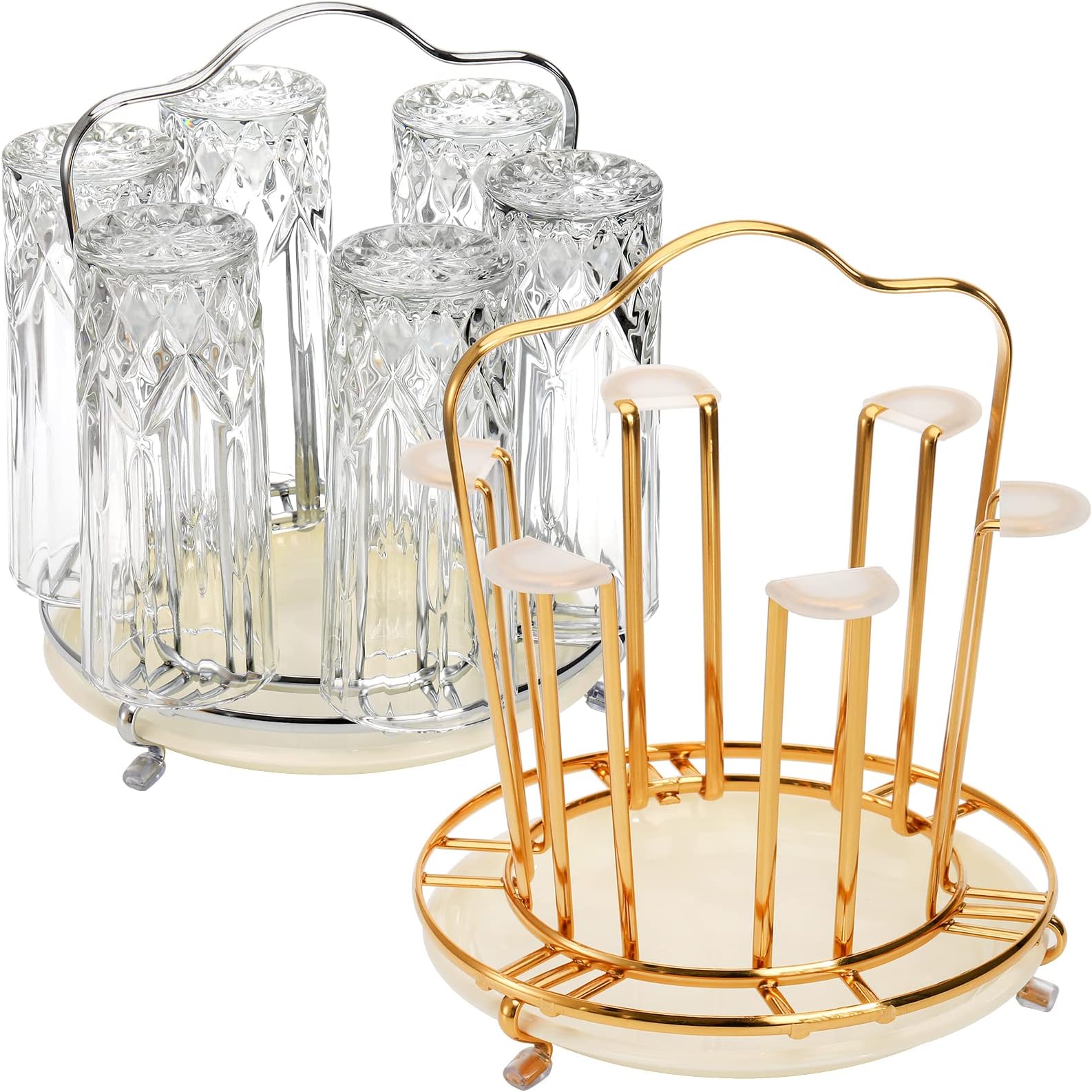 Amazon.com - Peohud 2 Pack Cup Drying Rack, Mug Draining Organizer ...