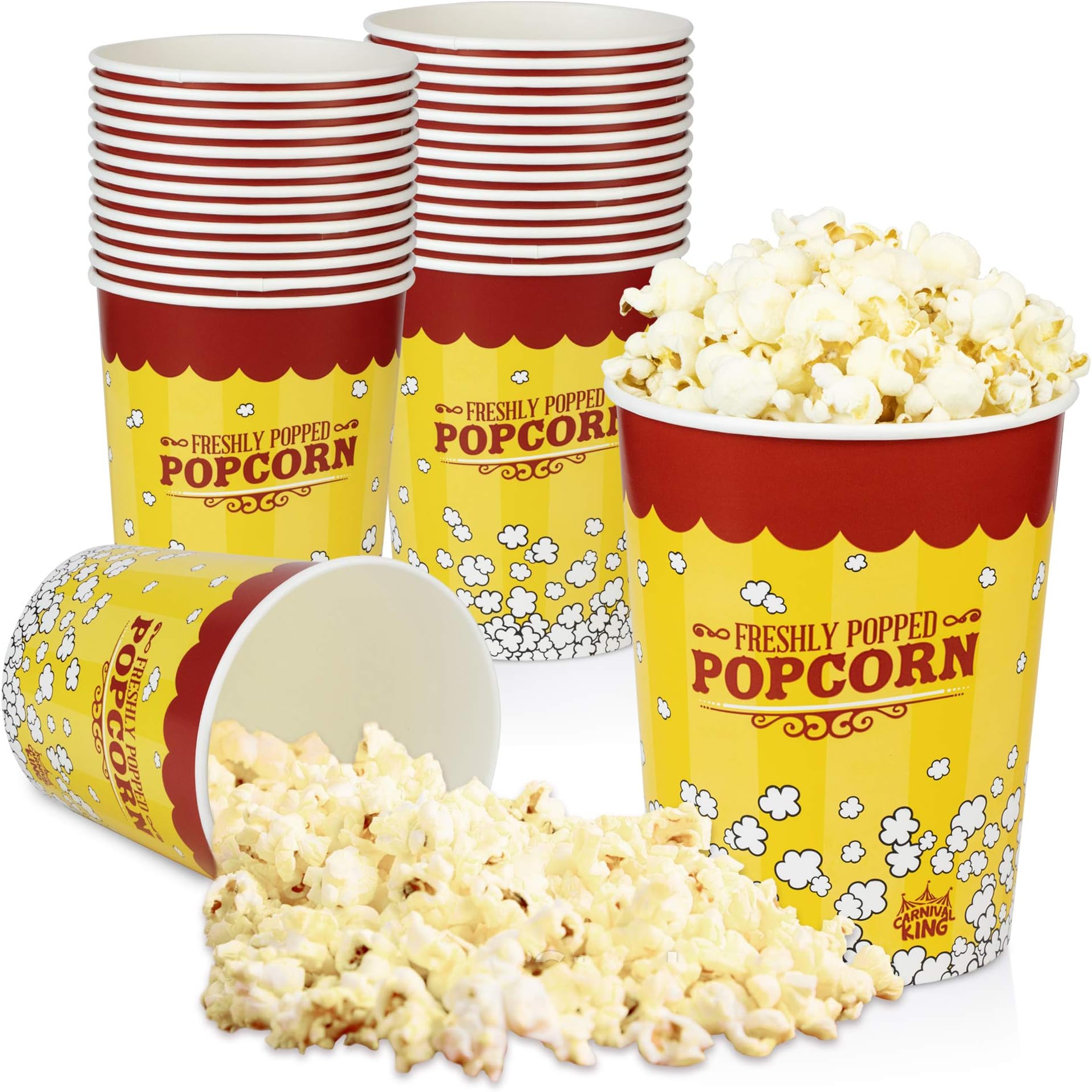 Amazon.com: Greaseproof, Retro 85oz Popcorn Buckets 12 Pack. Reusable ...