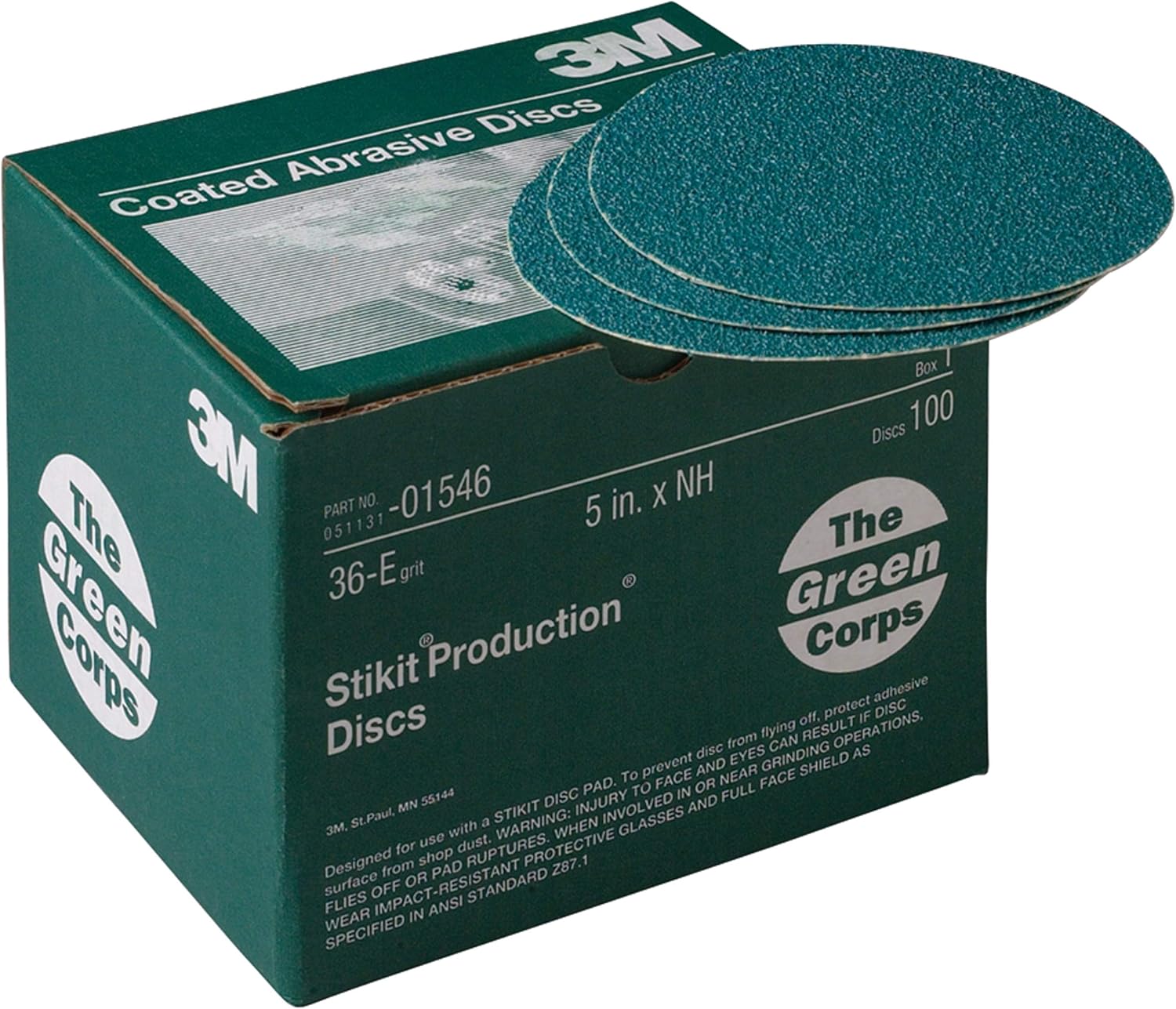 Amazon.com: 3M Green Corps Stikit Production Disc, 01546, 5 in, 36 grit ...
