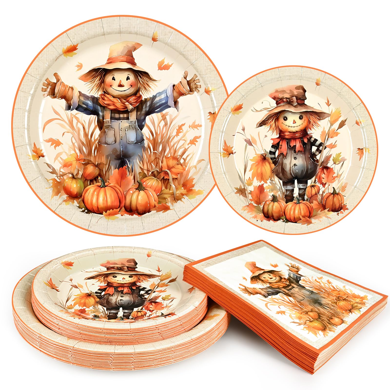 Amazon.com: Homlouue 200 Pcs Fall Paper Plates and Napkins ...