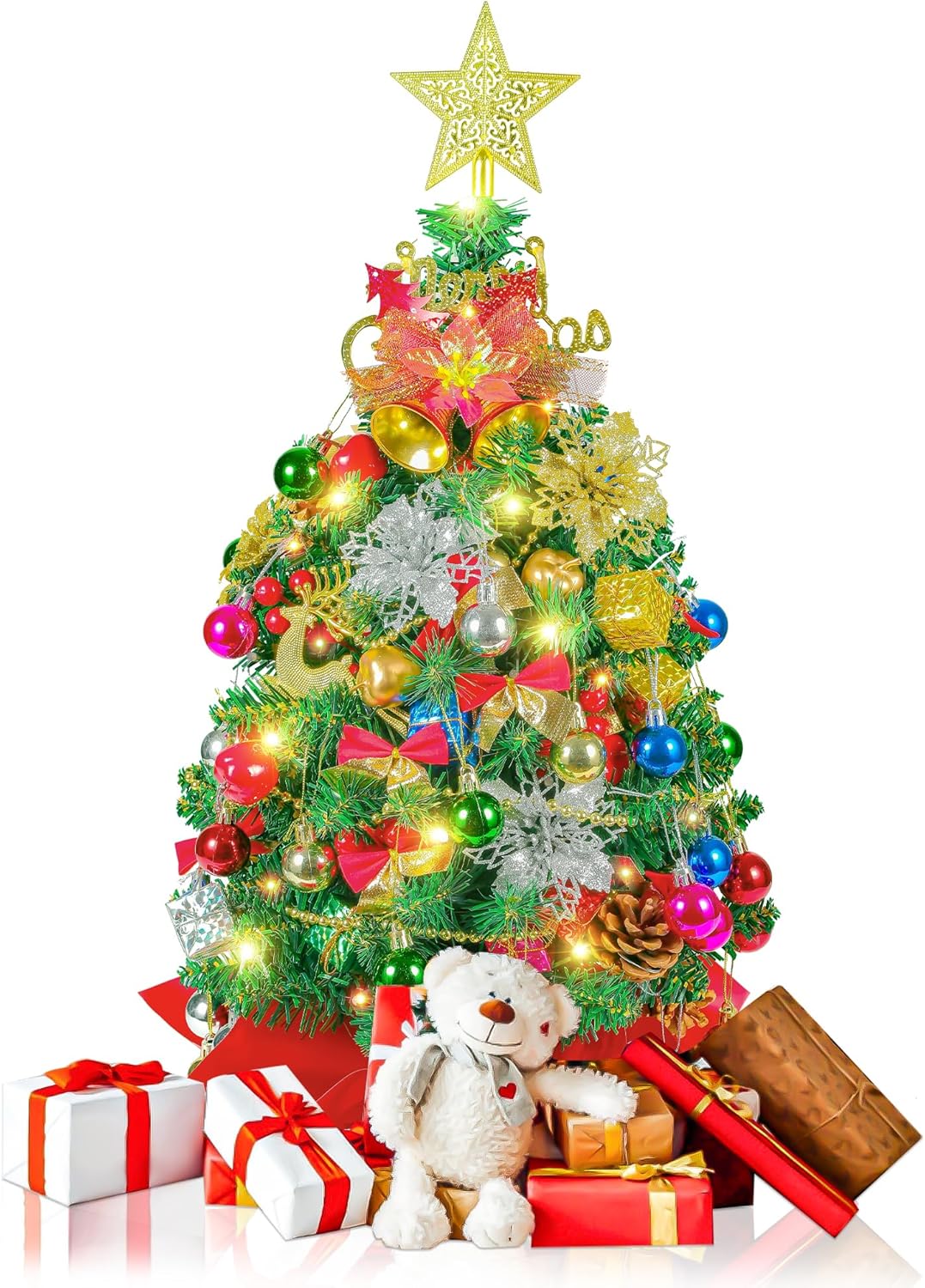 Amazon.com: 2FT Mini Christmas Tree, Tabletop Artificial Christmas Tree ...