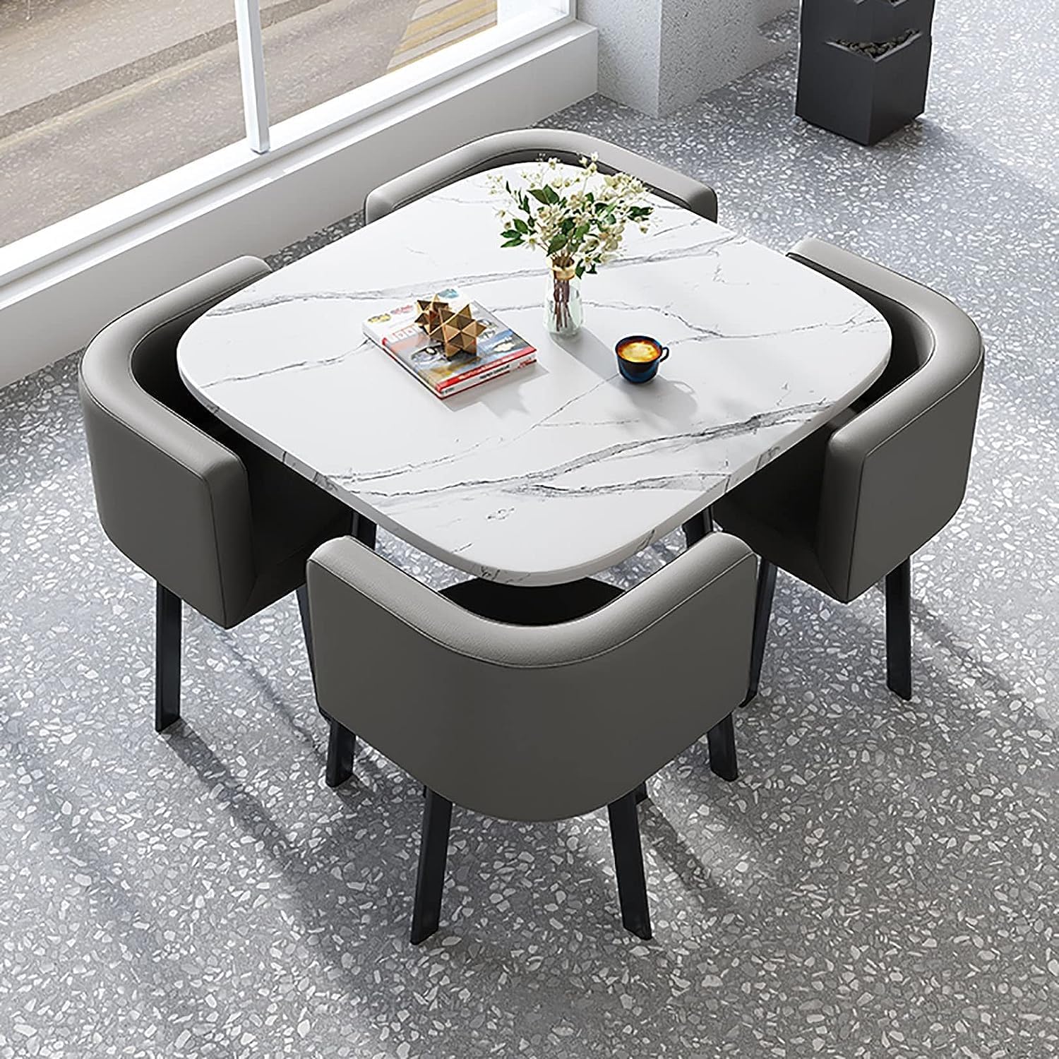Amazon.com: Office Reception Conference Round Dining Table Set Coffee ...
