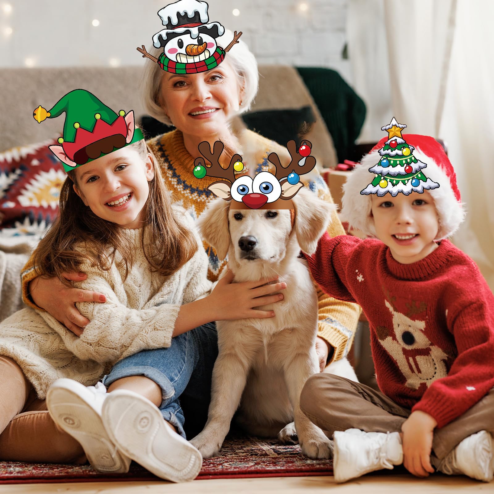 Snapklik.com : 32 Pcs Christmas Crowns Paper Party Hat Christmas ...