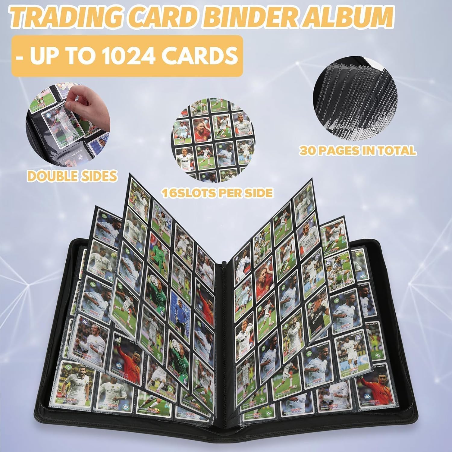 Snapklik.com : Arkeiliy Premium Ringless Trading Card Binder - 1024 ...
