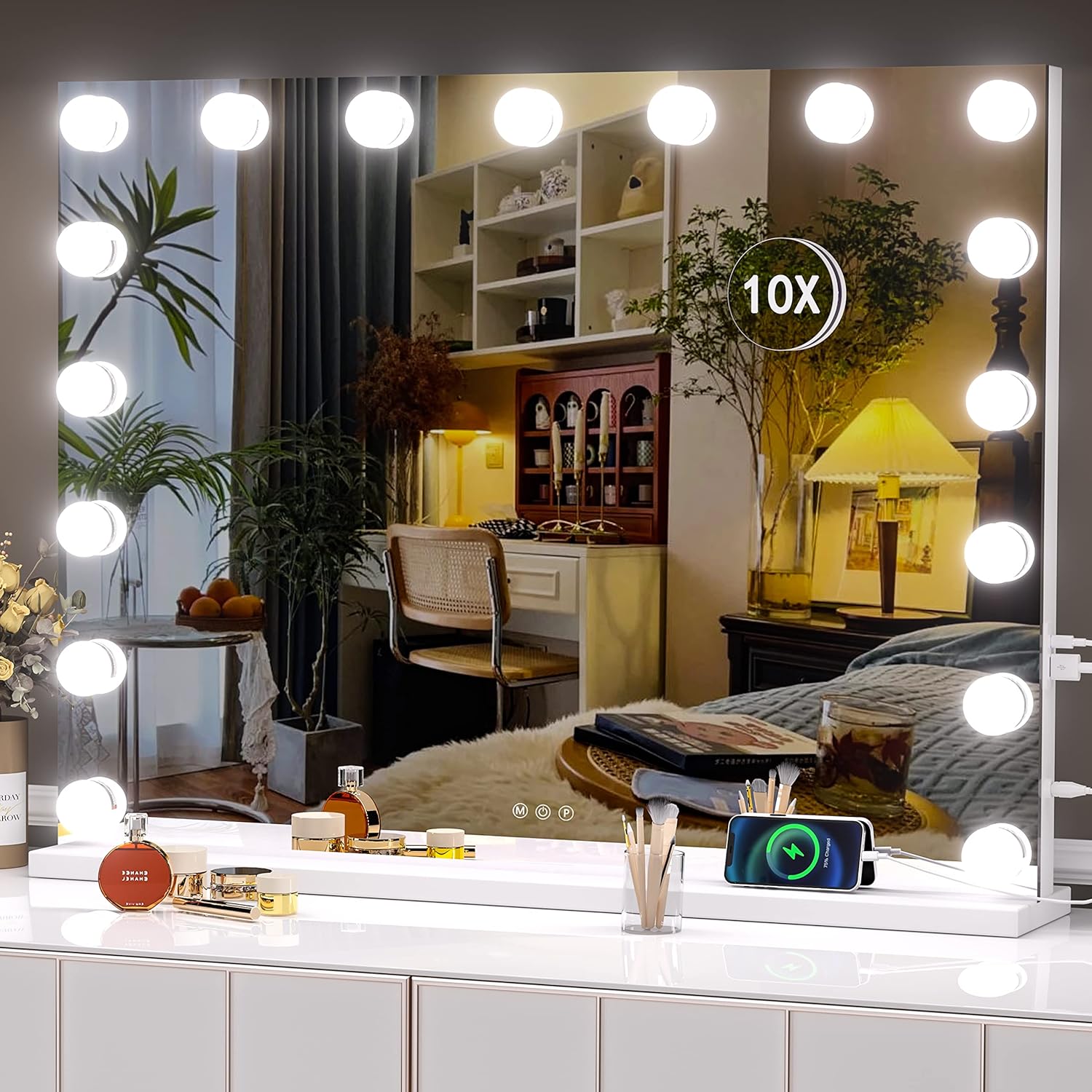 Amazon.com - Hasipu Vanity Mirror with Lights, 32" x 24" Hollywood ...