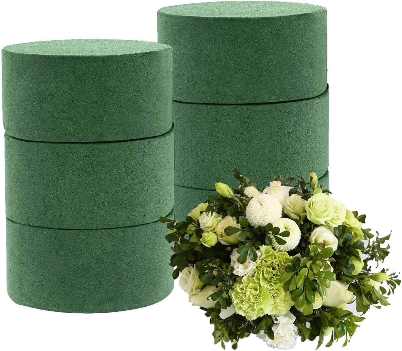 6 Pcs Dry Floral Foam Round for Room Decor, 8cm Flower Foam Dry Florist ...