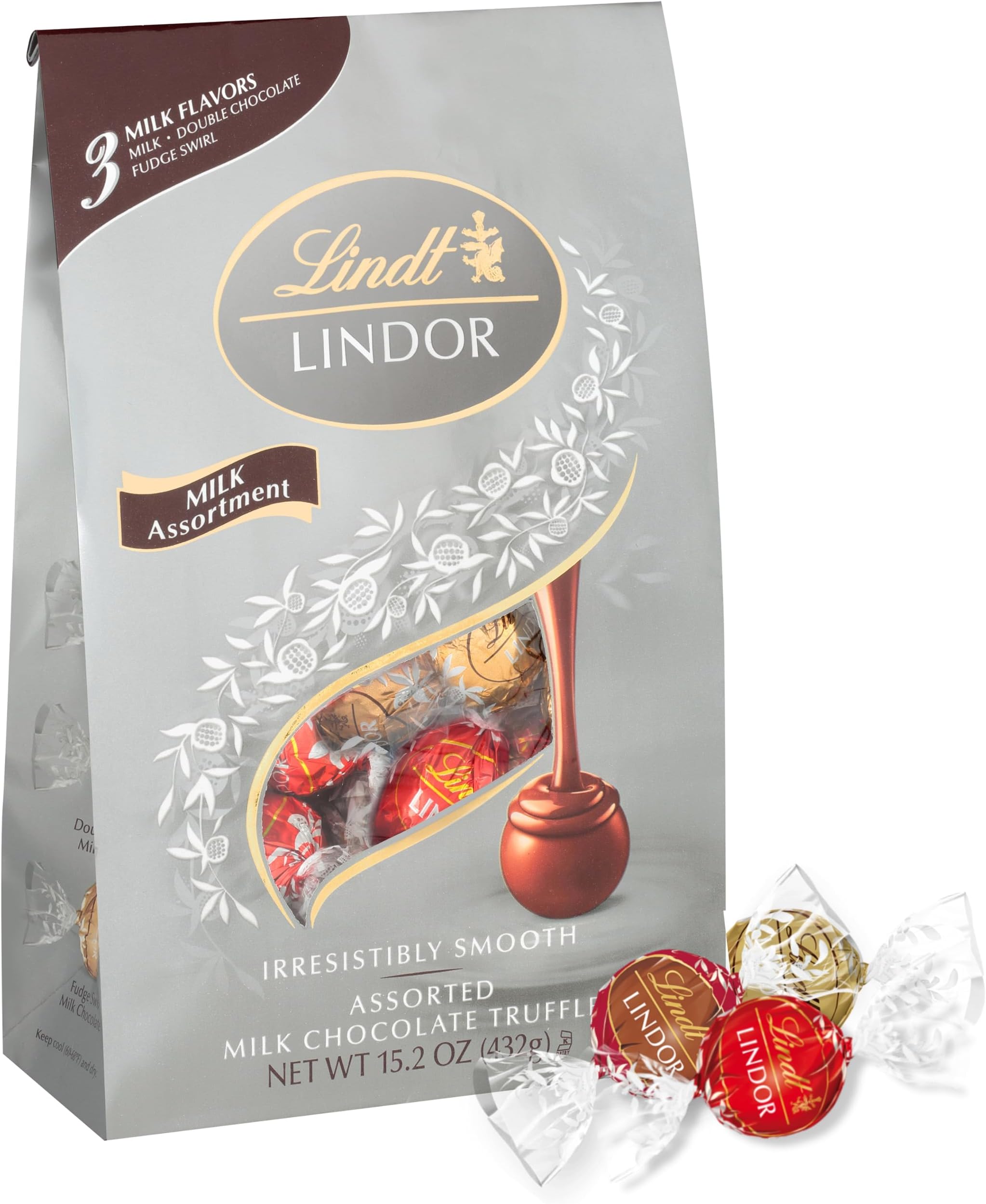 Amazon.com: Lindt LINDOR Milk Assorted Chocolate Candy Truffles ...