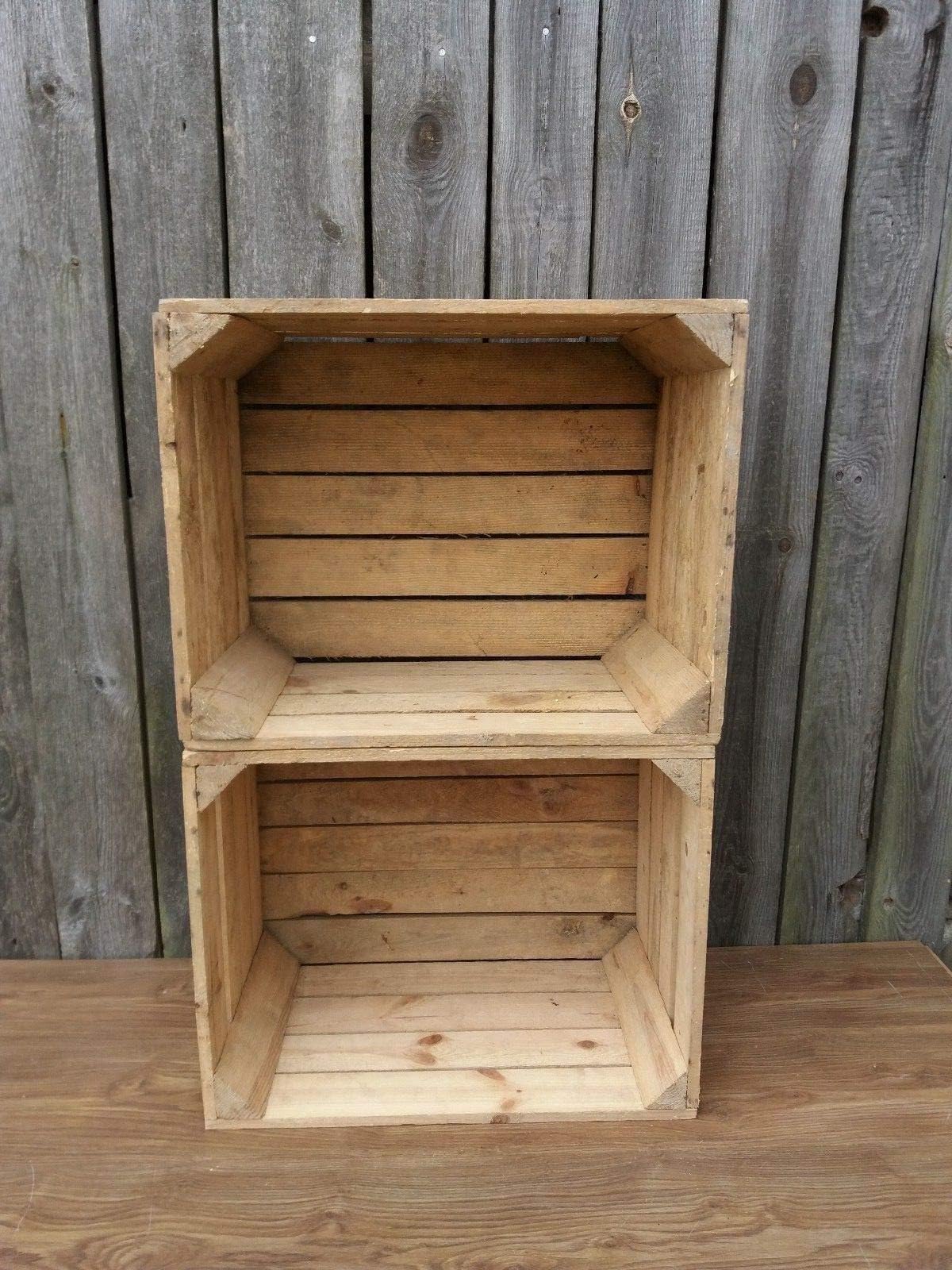 Wooden Crates natural colour - set of Boxes, dimensions 50x40x30 cm ...